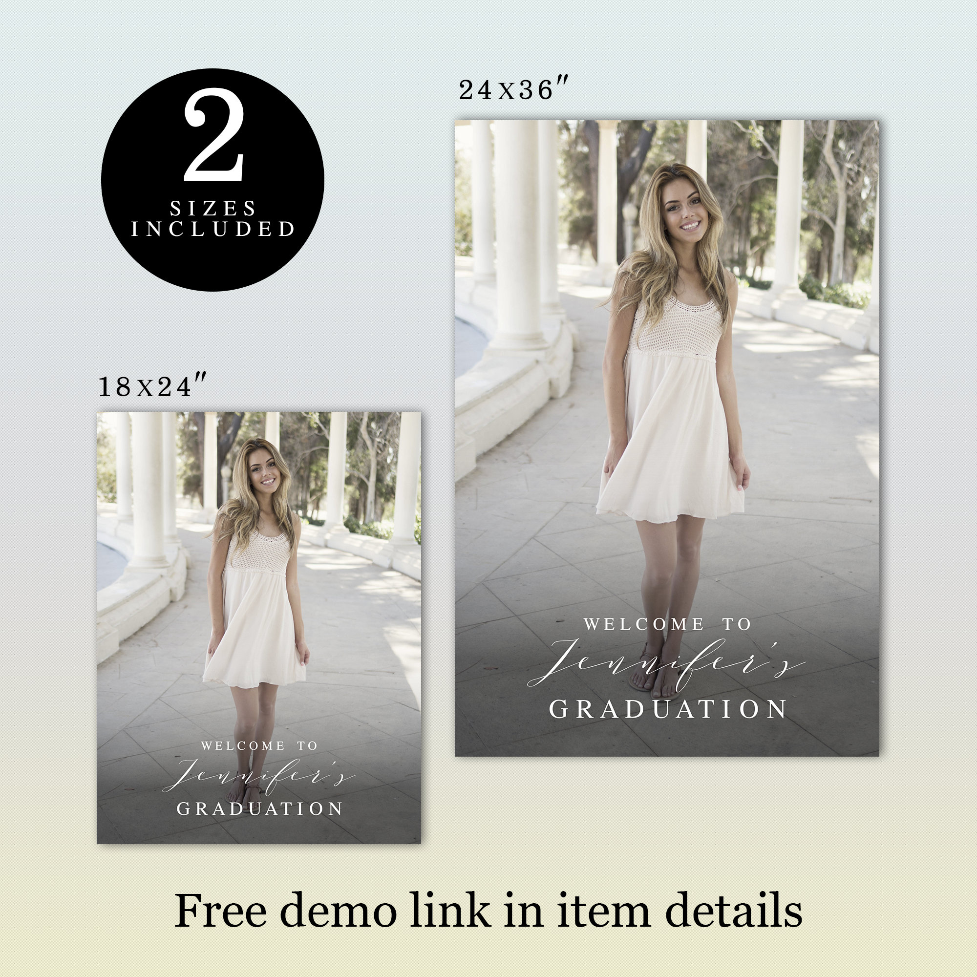 Welcome Sign Template Photo Graduation Poster Printable | Etsy