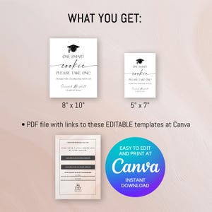 One Smart Cookie Sign Template, Printable Graduation Dessert Table Sign ...