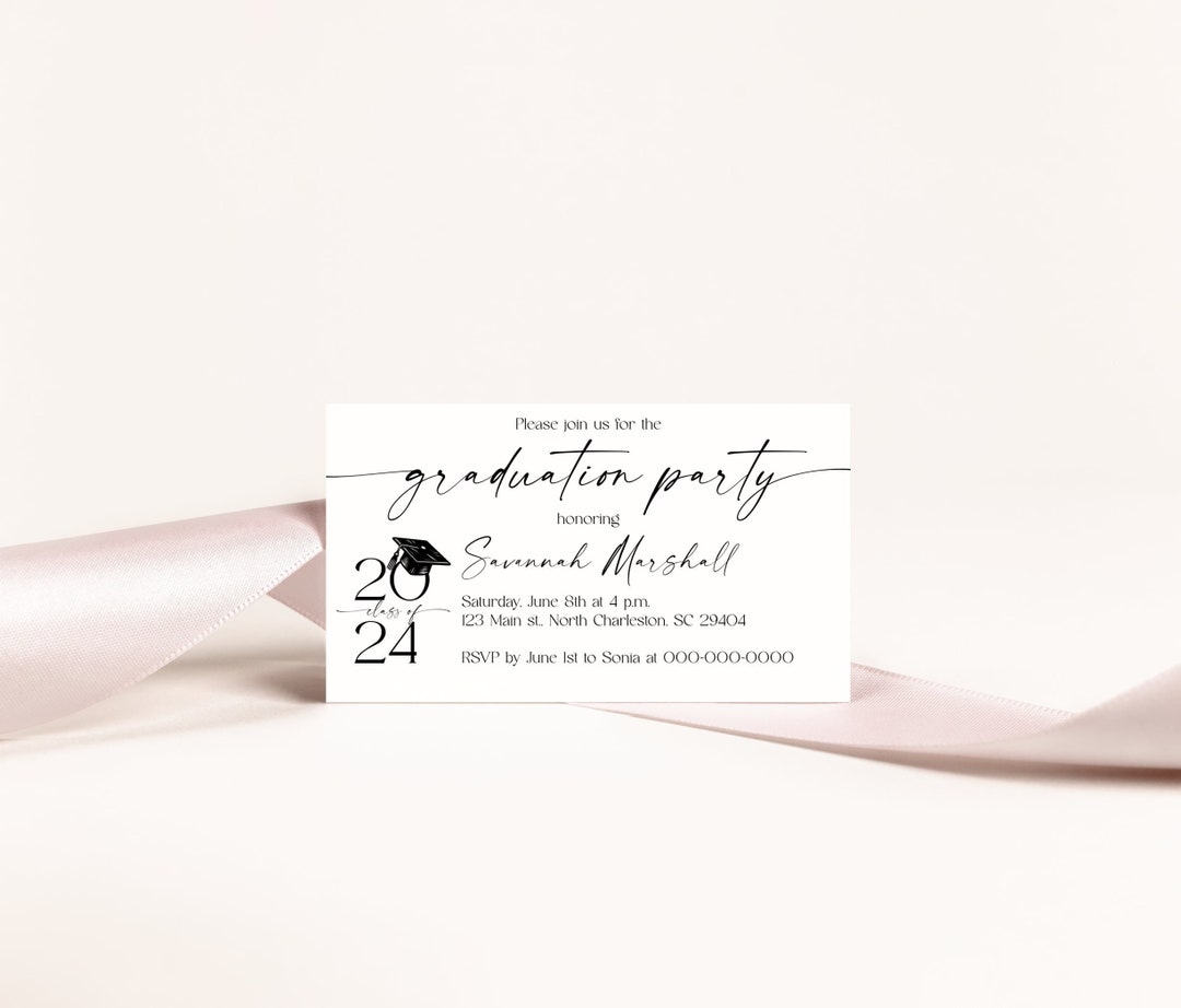 Class of 2026 Graduation Party Details Card | Custom Insert for College ...