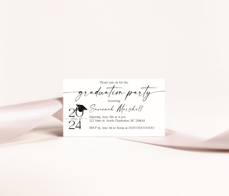 Class of 2026 Graduation Party Details Card | Custom Insert for College ...