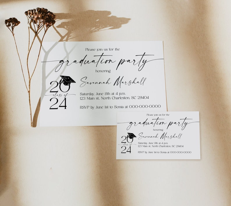 Class of 2026 Graduation Party Details Card | Custom Insert for College ...