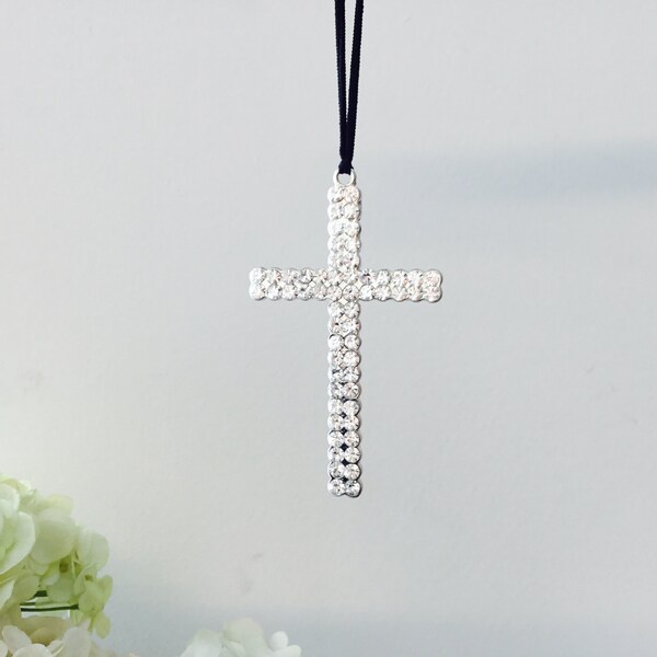 Crystal Cross Car Mirror - Etsy