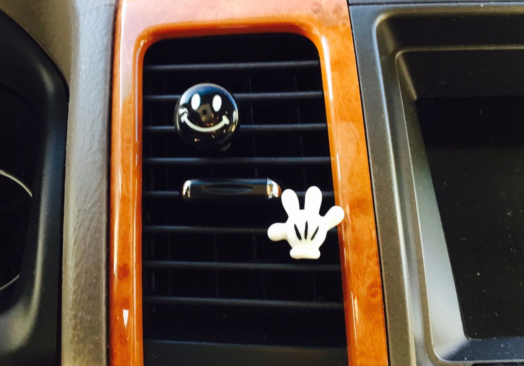 Set of 2 / Black Smiley Face / Hi / Hand / Car Air Vent Clip Mask ...