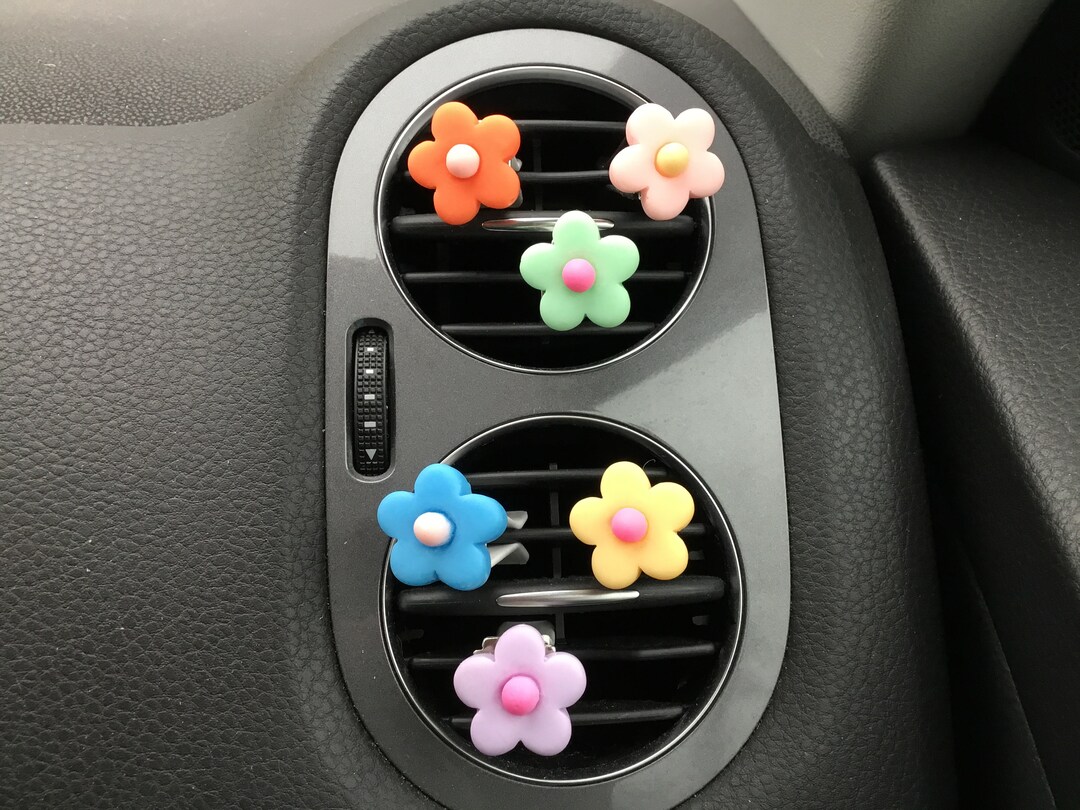 Set of 6 Flower Car Vent Clip Mask Hanger Hook Accessory Decoration ...