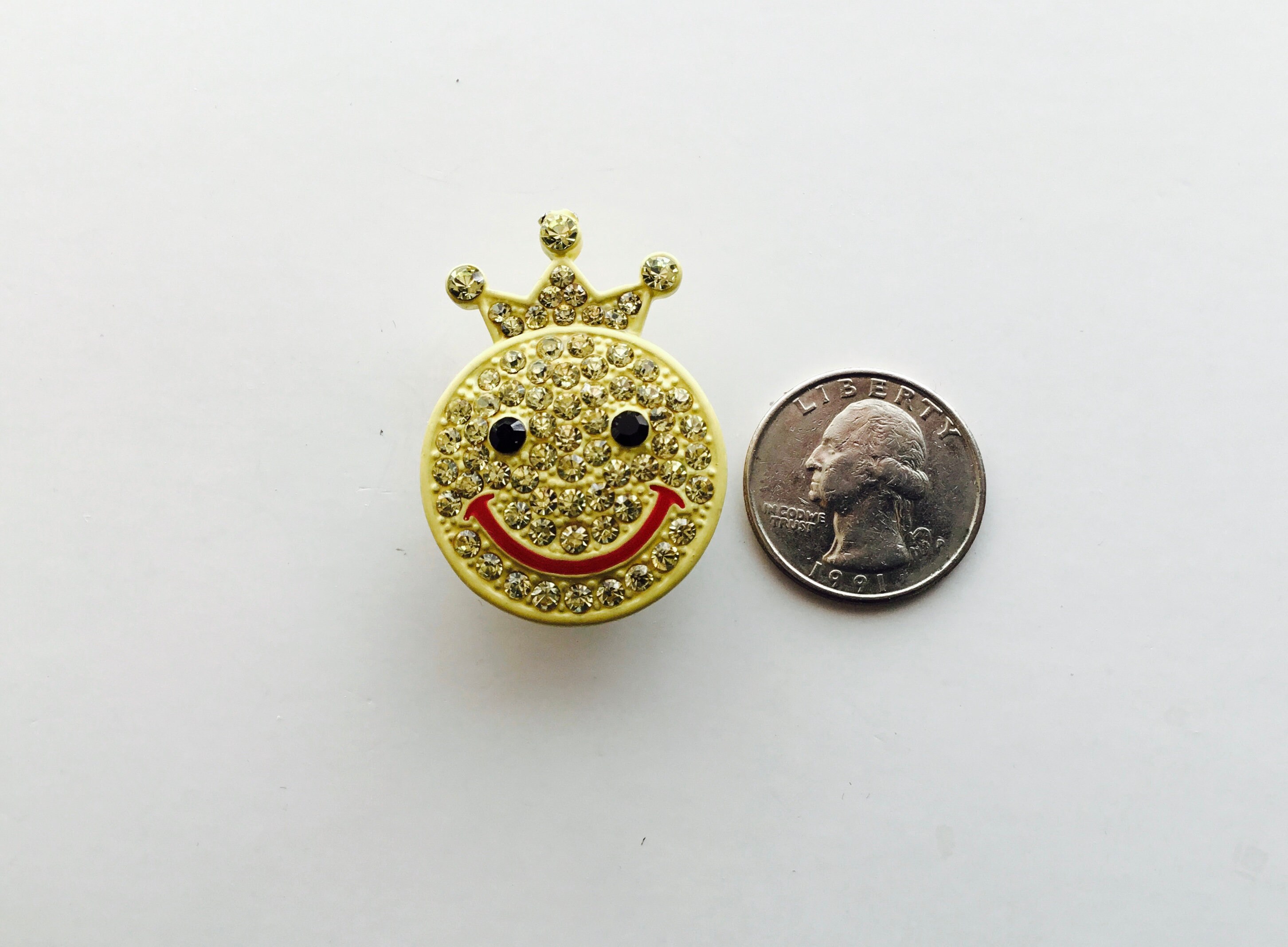 Smiley Face / Tiara/ Yellow / Blue / Crystal Car Vent Clip Mask Hanger ...