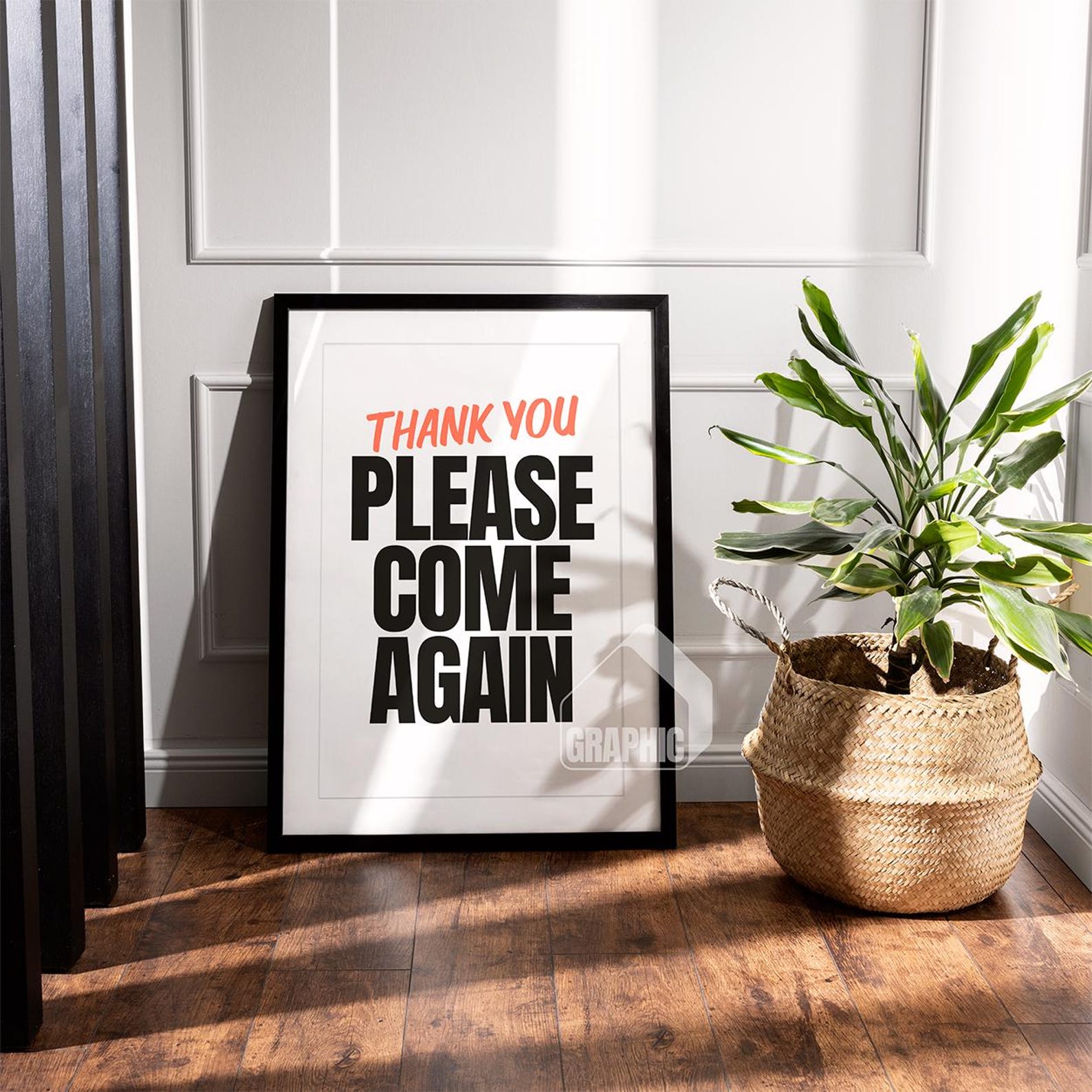 Thank You Please Come Again Typography Print | Retro Artist ...