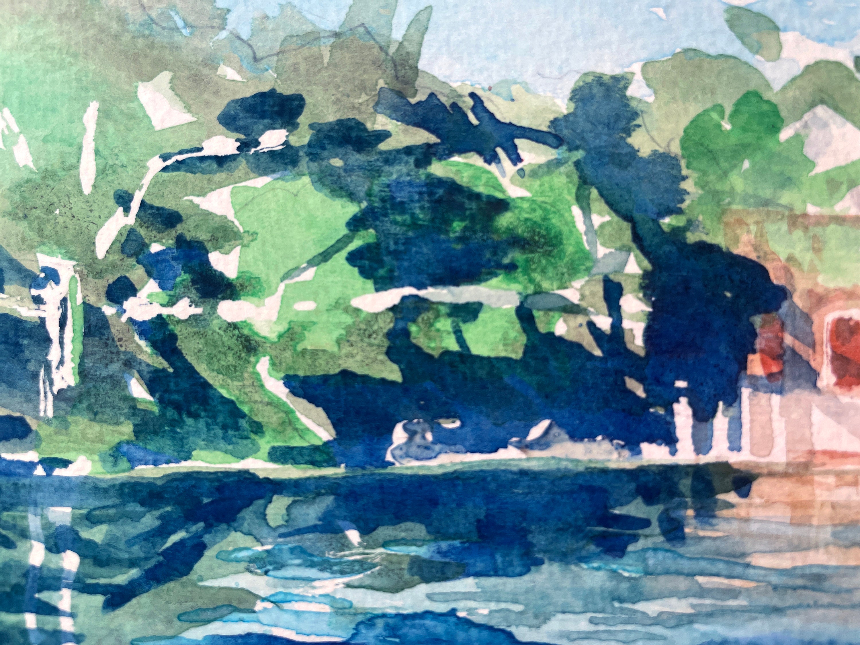 Original Watercolor Painting. Northeastern Univ Boathouse Along the ...