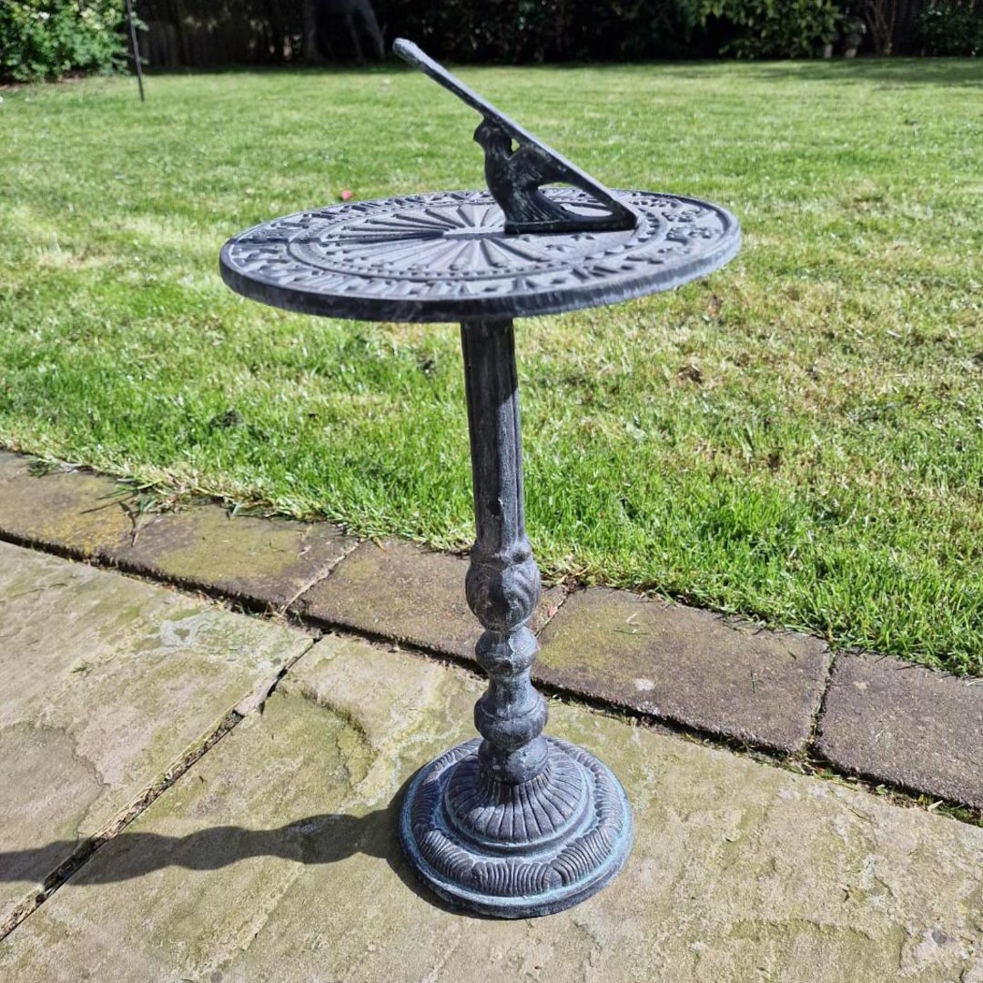 Verdigris Aged Cast Metal Garden Sundial Traditional Design - Etsy UK