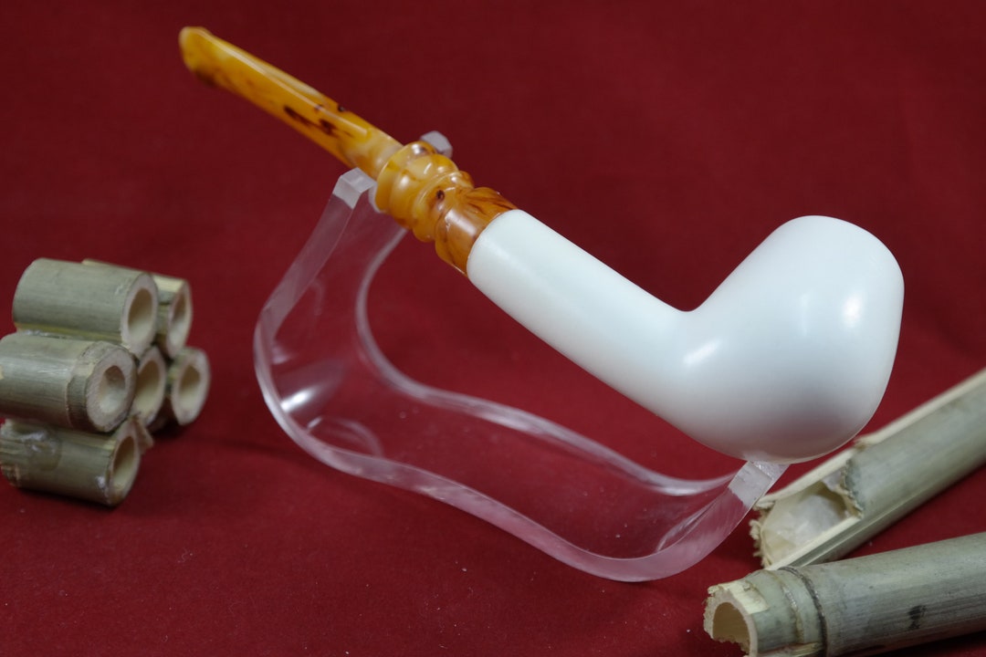 Handmade Classic Block Meerschaum Pipe – Turkish Carved Tobacco Pipe ...