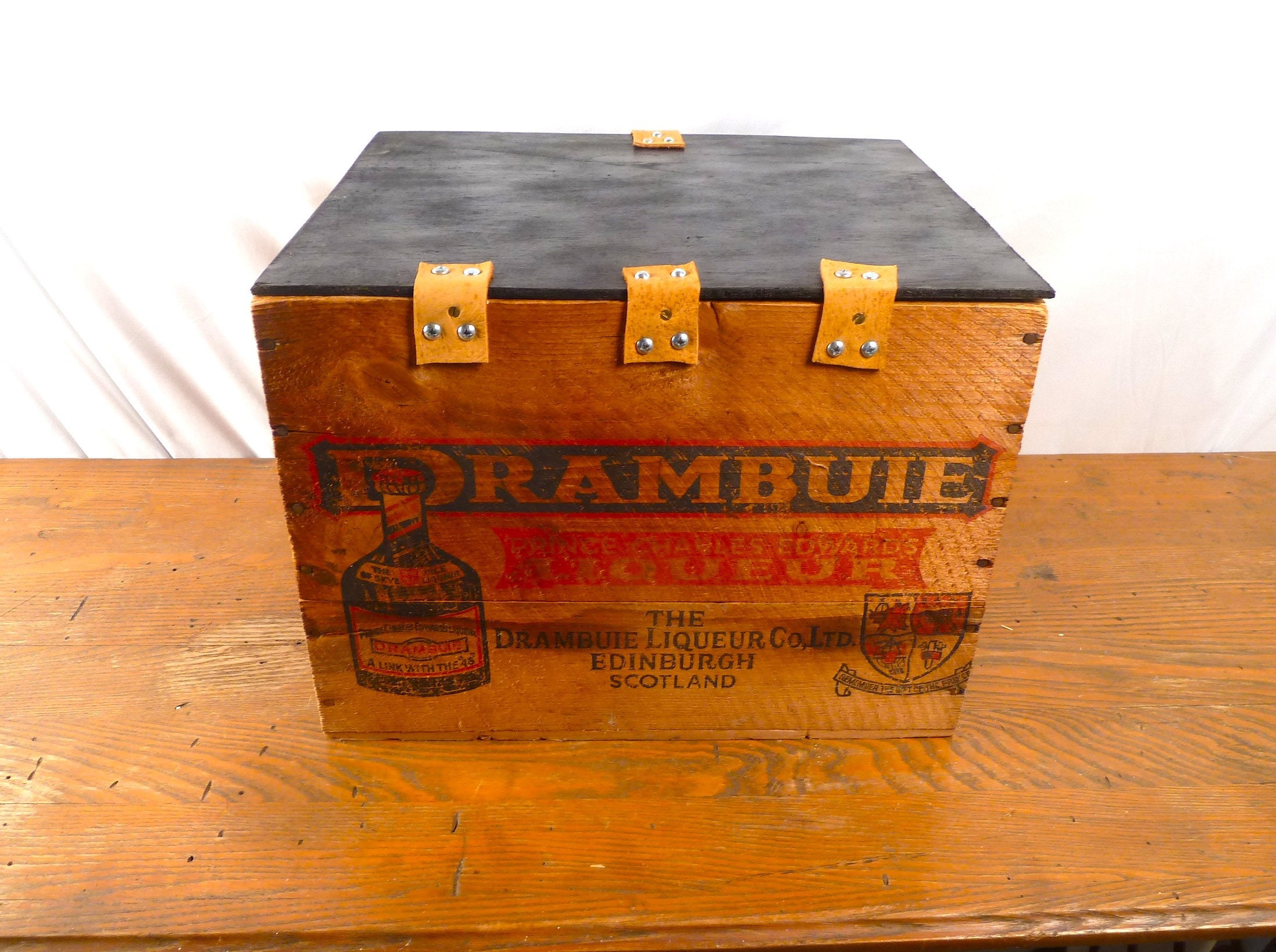 Drambuie Liquor Wood Crate Box With Lid, Rustic Decor, Storage Box ...