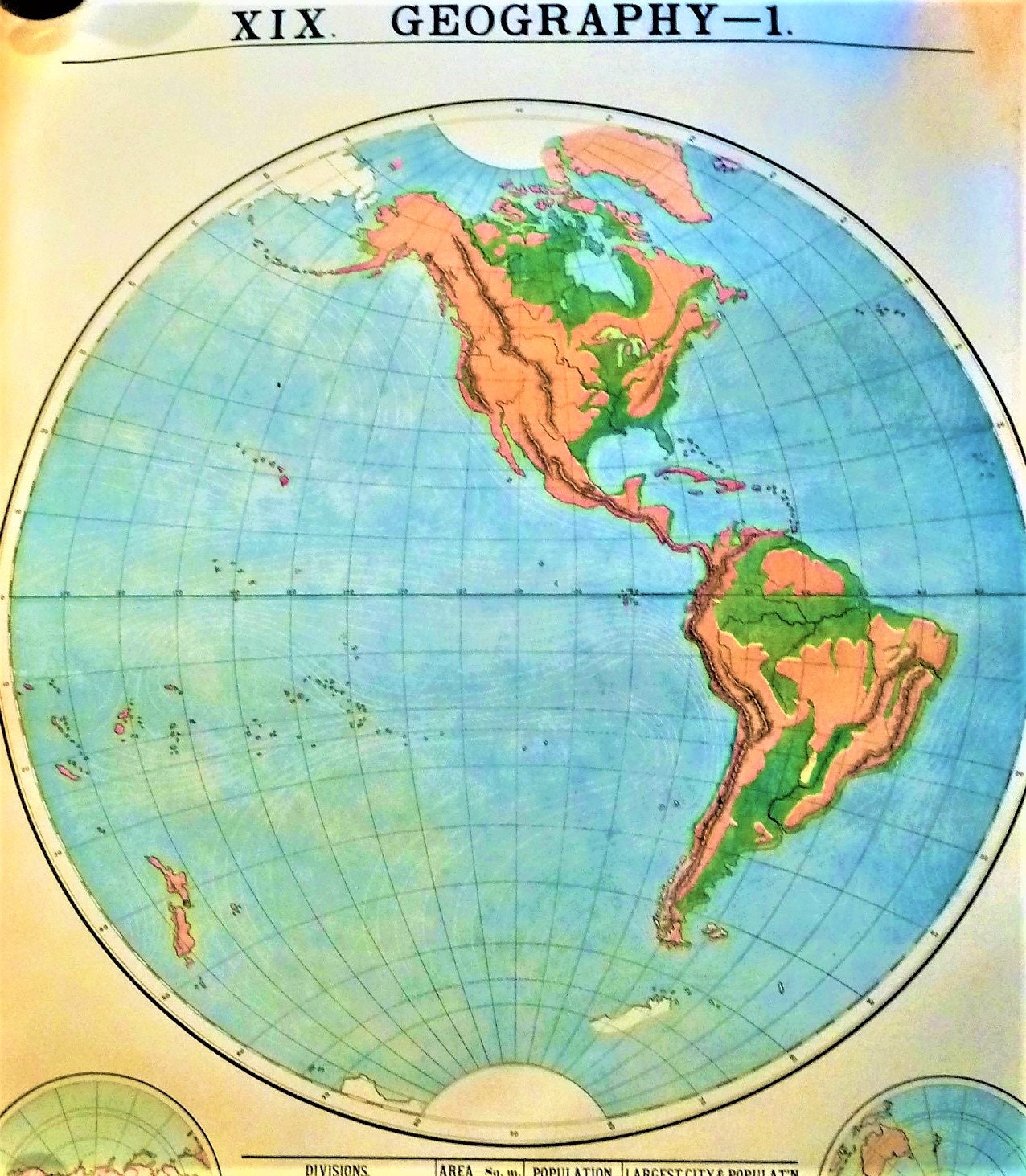 Poster, Teaching Chart, Geography & American History, Circa 1887 ...