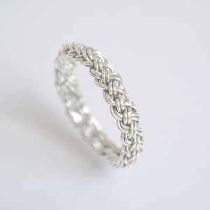 Braided Silver Ring, Women's Braided Ring, Braided Band Ring, Wire Ring ...