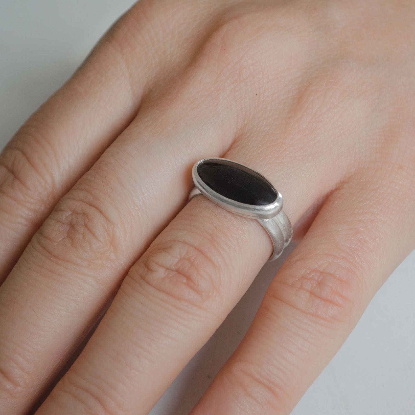 Onyx Ring, Black Onyx Ring, Onyx Stone Ring, Black Stone Ring, Oval ...