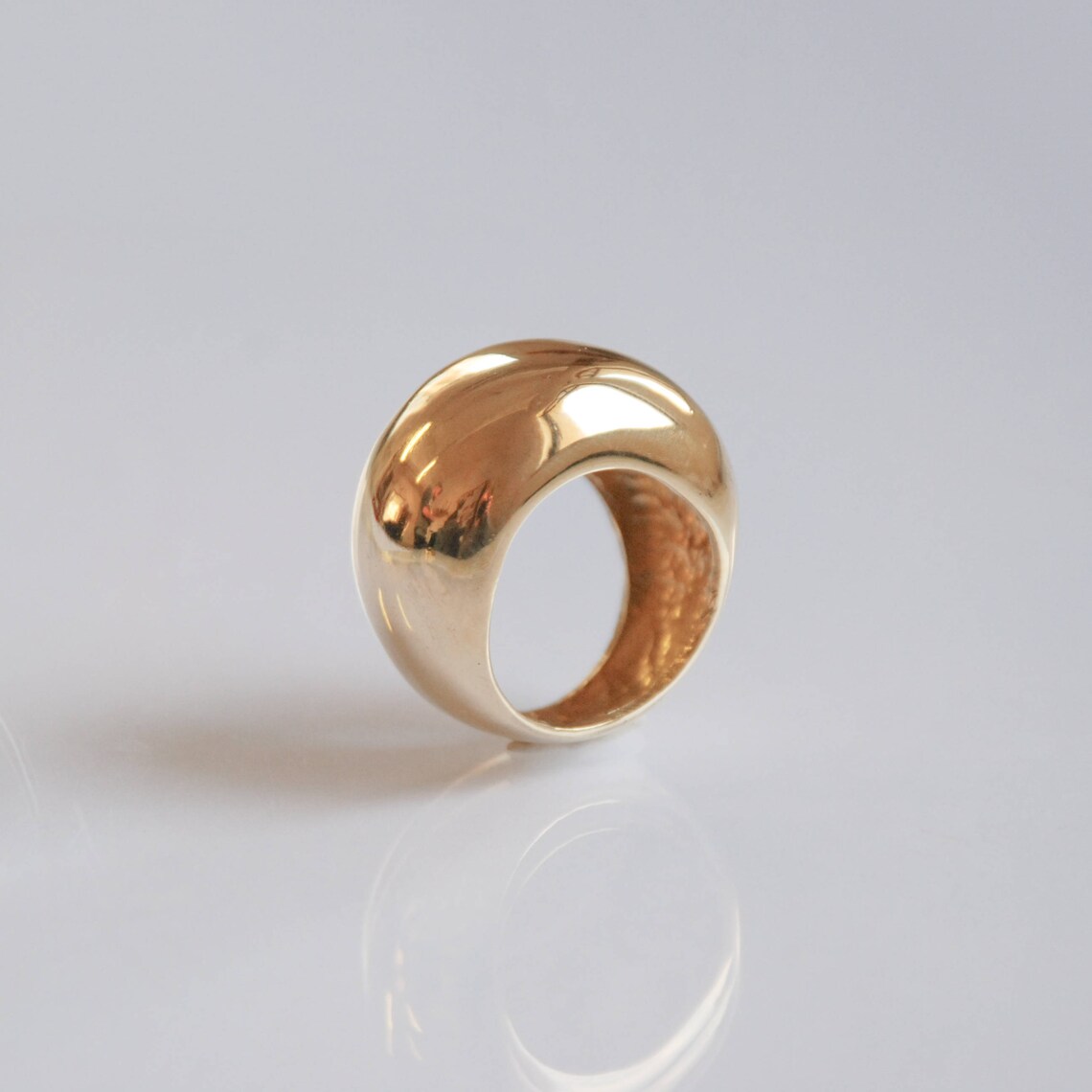 Gold Dome Ring, Dome Ring, Statement Dome Ring, 14k Gold Statement Ring ...