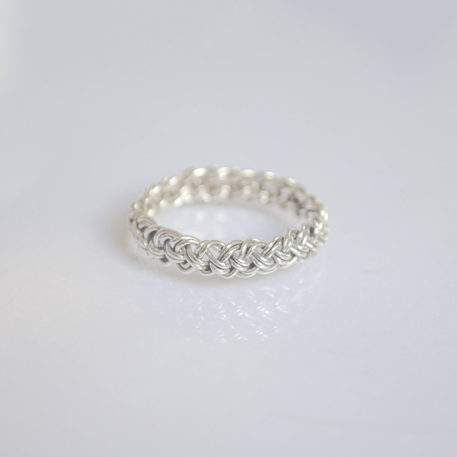 Braided Silver Ring, Women's Braided Ring, Braided Band Ring, Wire Ring ...