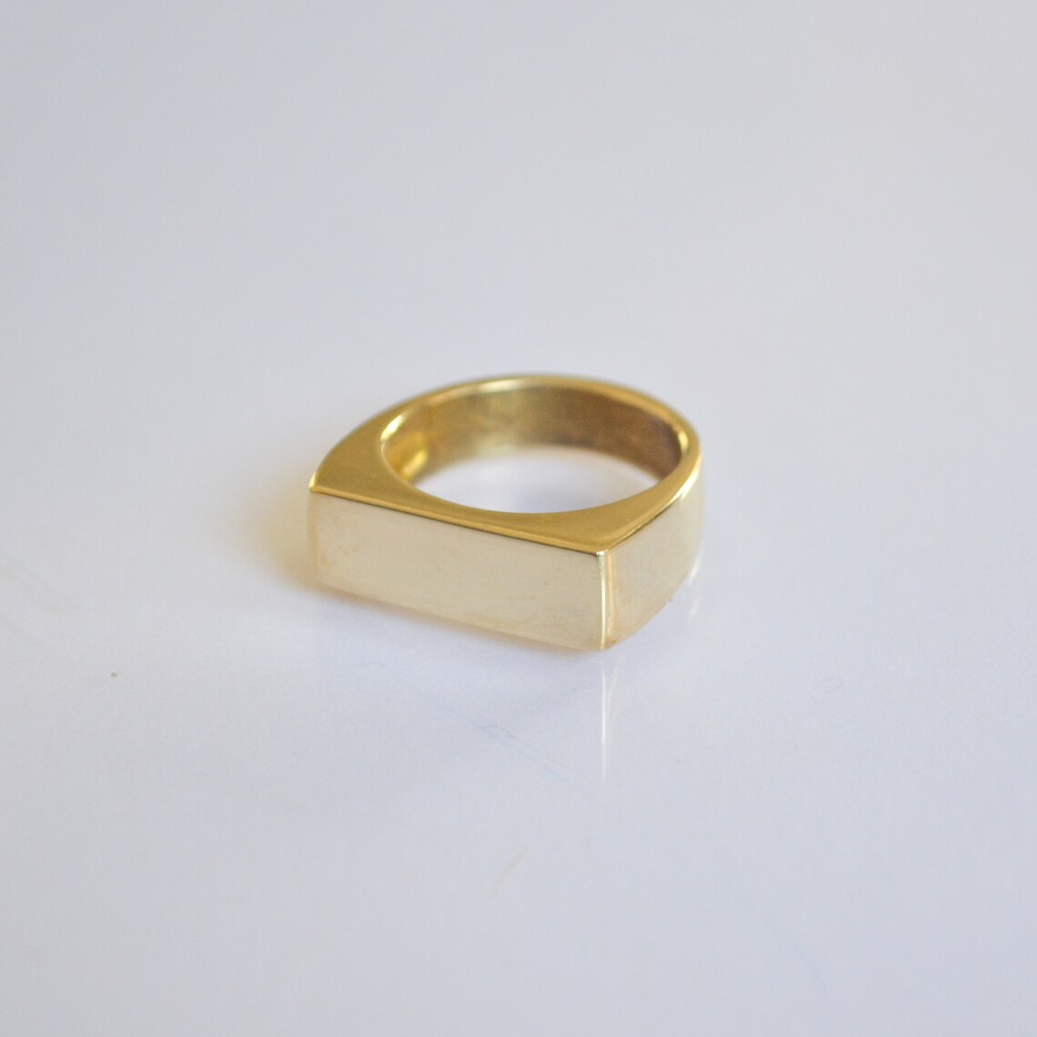 Gold Bar Ring, Ring for Women, 14k Gold Ring, Signet Ring, Designer ...