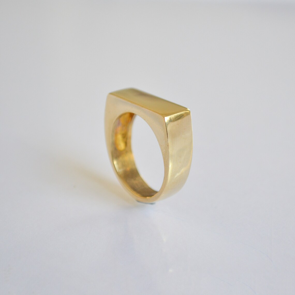 Gold Bar Ring, Ring for Women, 14k Gold Ring, Signet Ring, Designer ...