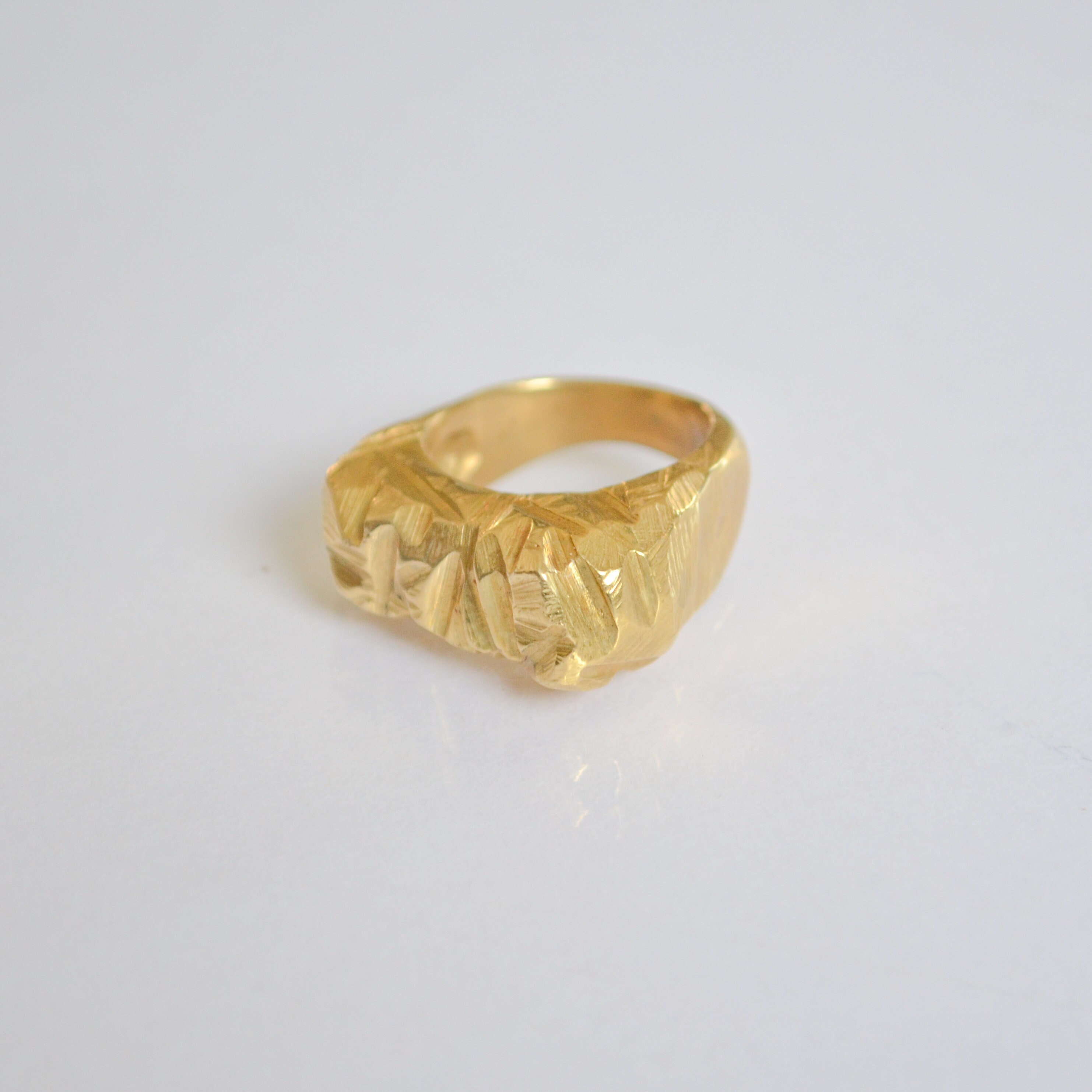 Unique Avant Garde Ring, Unusual Statement Ring, 14k Yellow Gold Ring ...