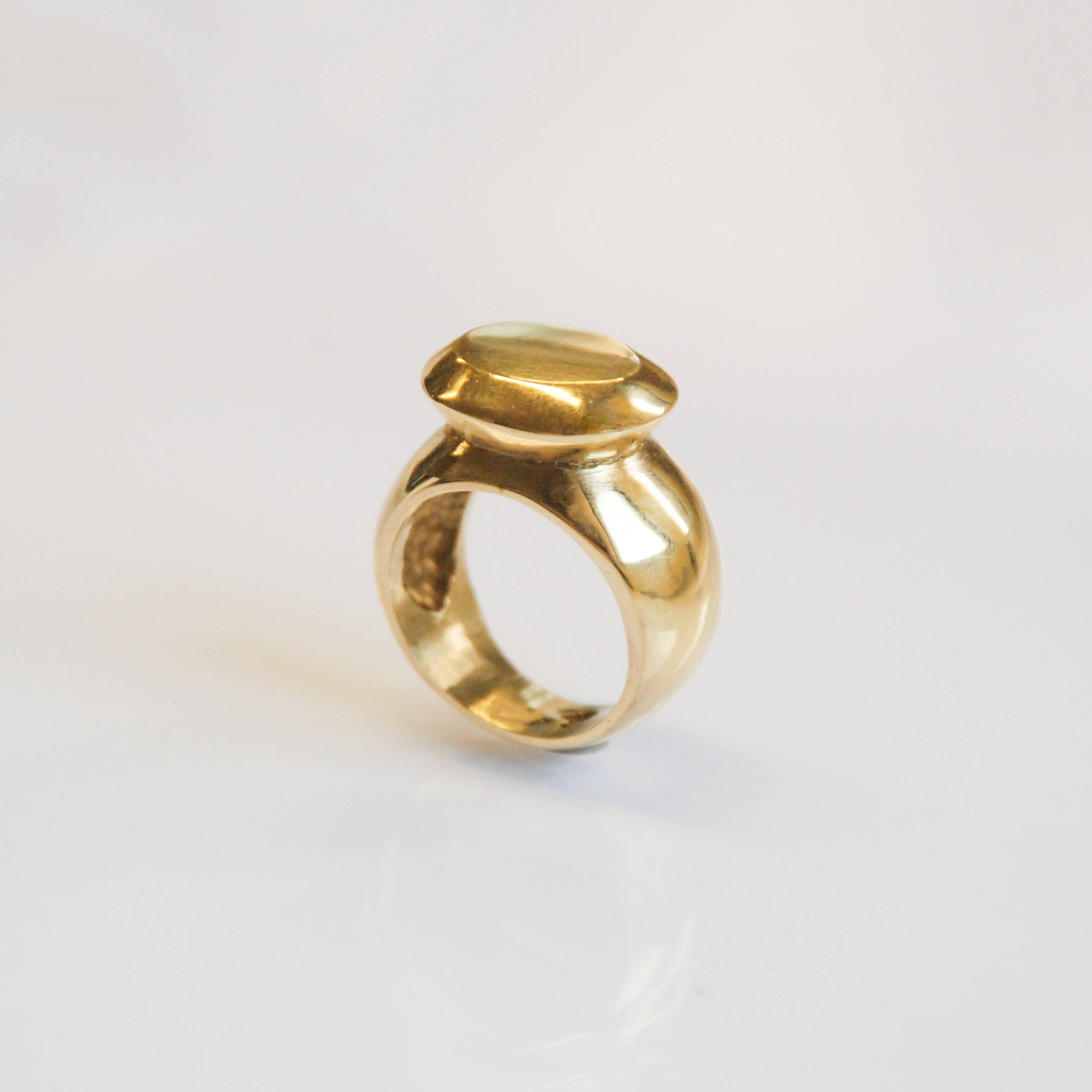 Gold Signet Ring, Chunky Gold Ring, Gold Oval Ring, Statement Rings for ...