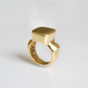 Square Signet Ring, Statement Square Ring, 14k Gold Ring for Women ...