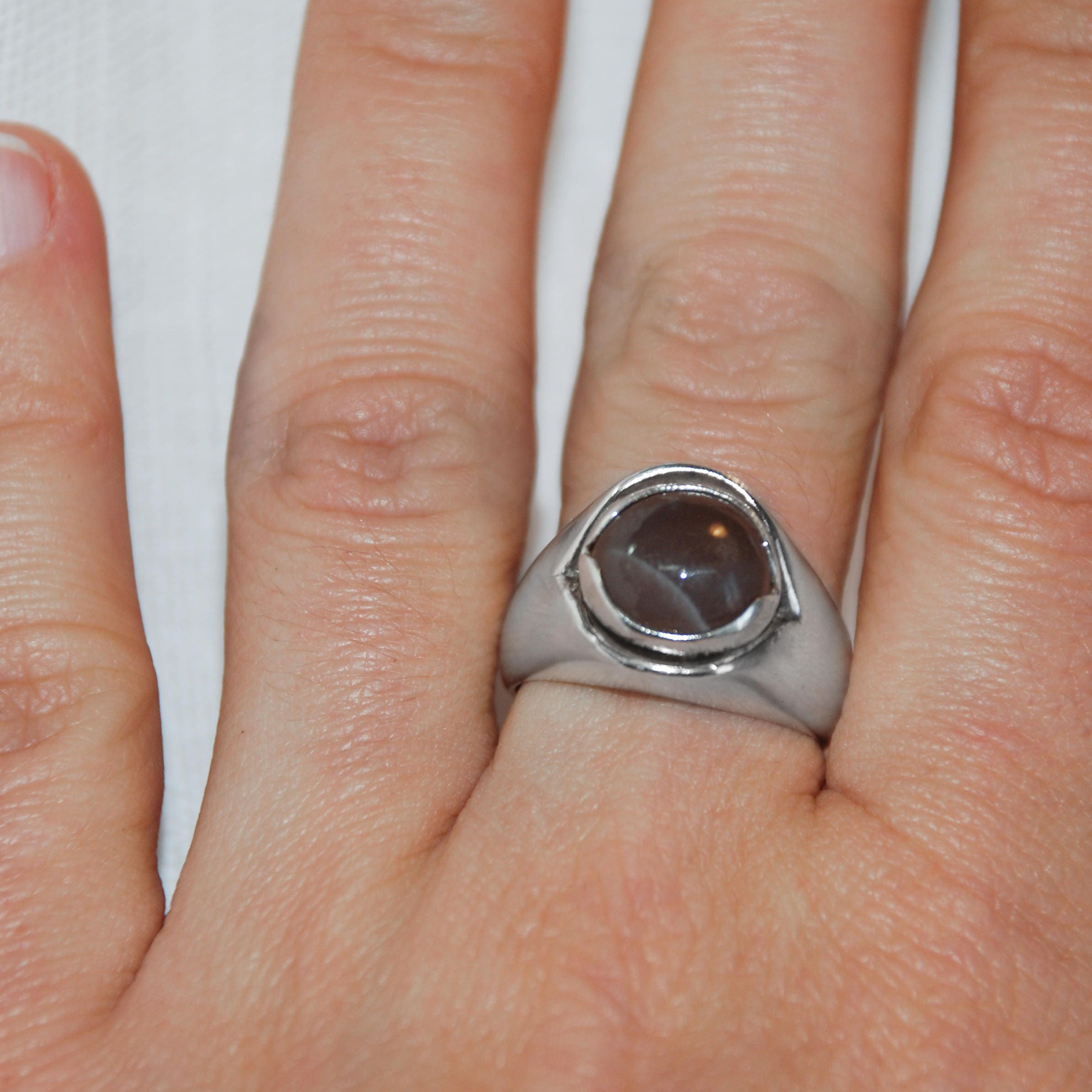 Evil Eye Ring Rainbow Moonstone Ring Brown Stone Ring - Etsy