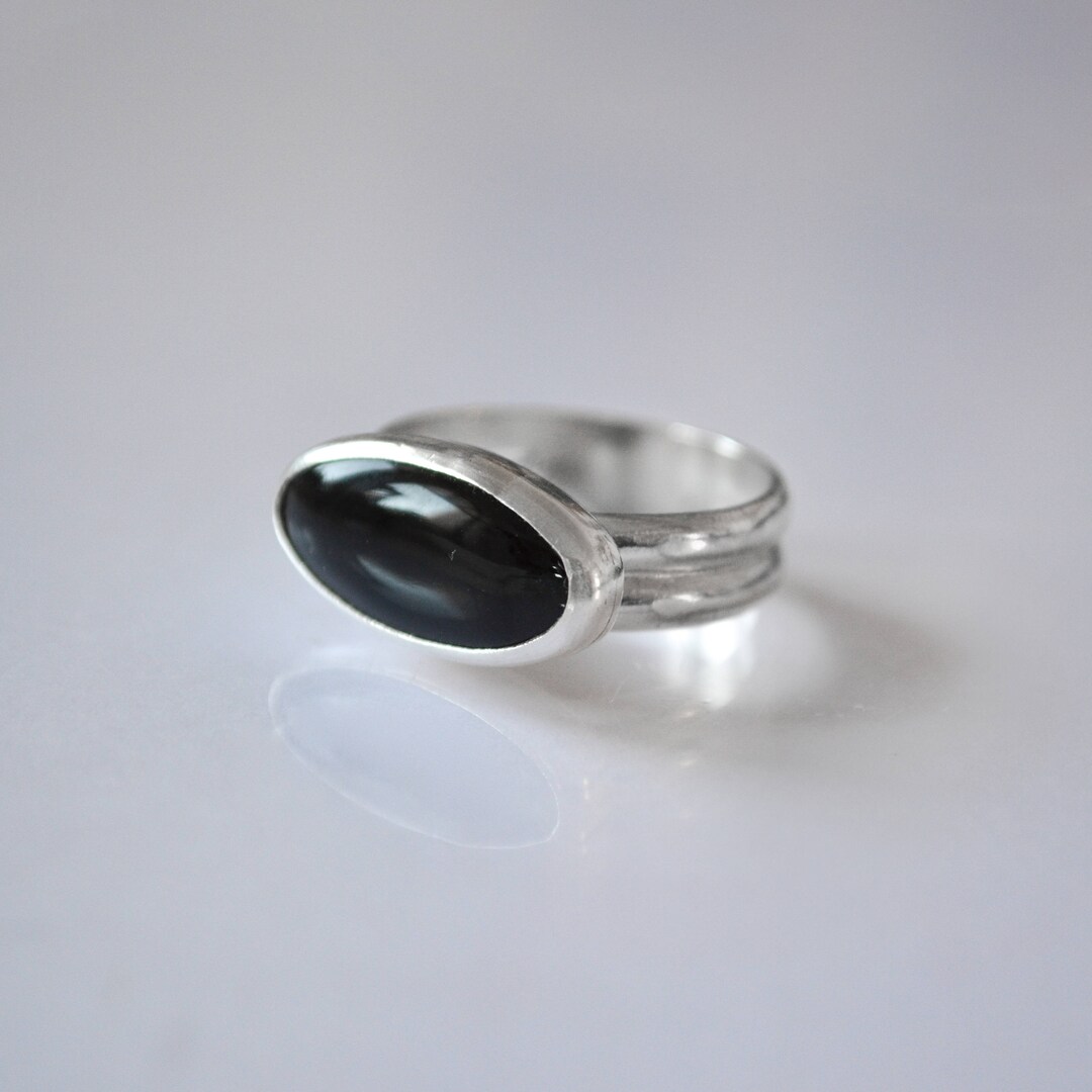Onyx Ring, Black Onyx Ring, Onyx Stone Ring, Black Stone Ring, Oval ...