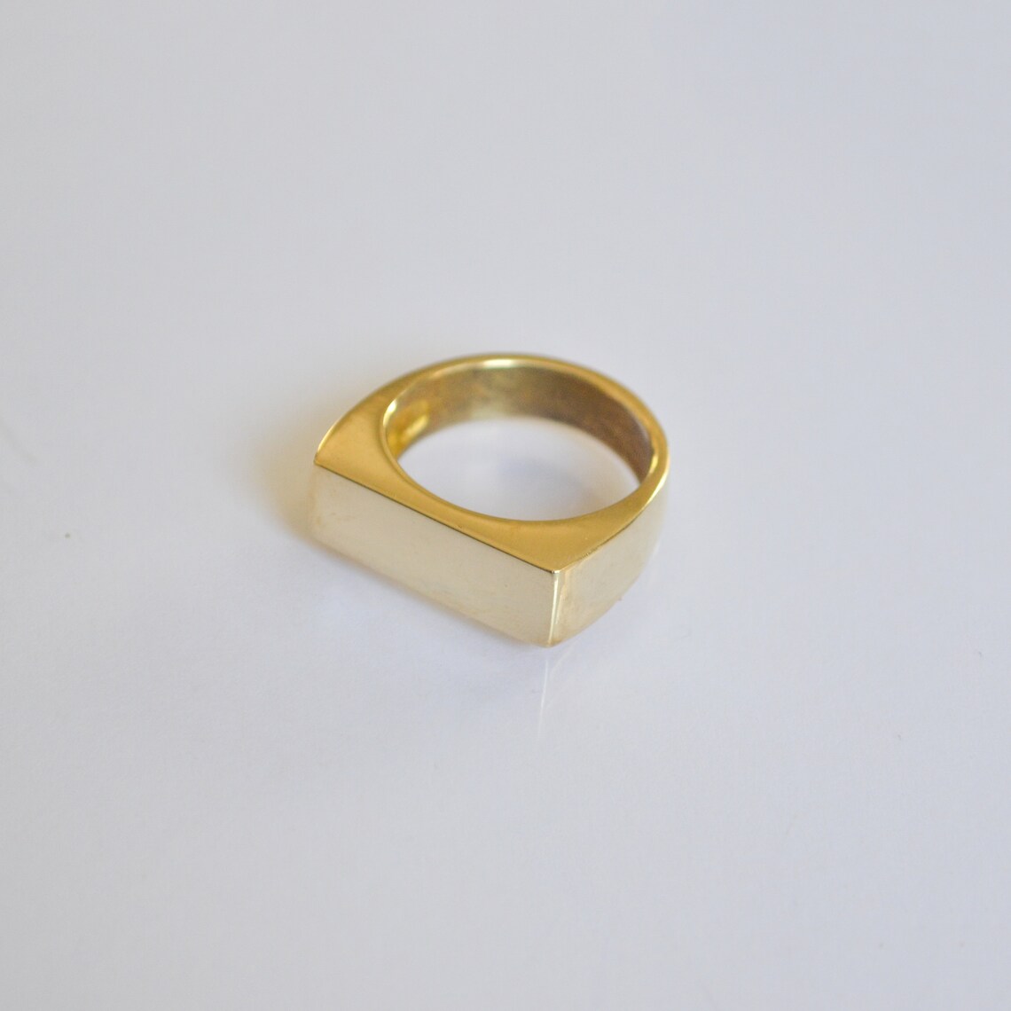 Gold Bar Ring, Ring for Women, 14k Gold Ring, Signet Ring, Designer ...