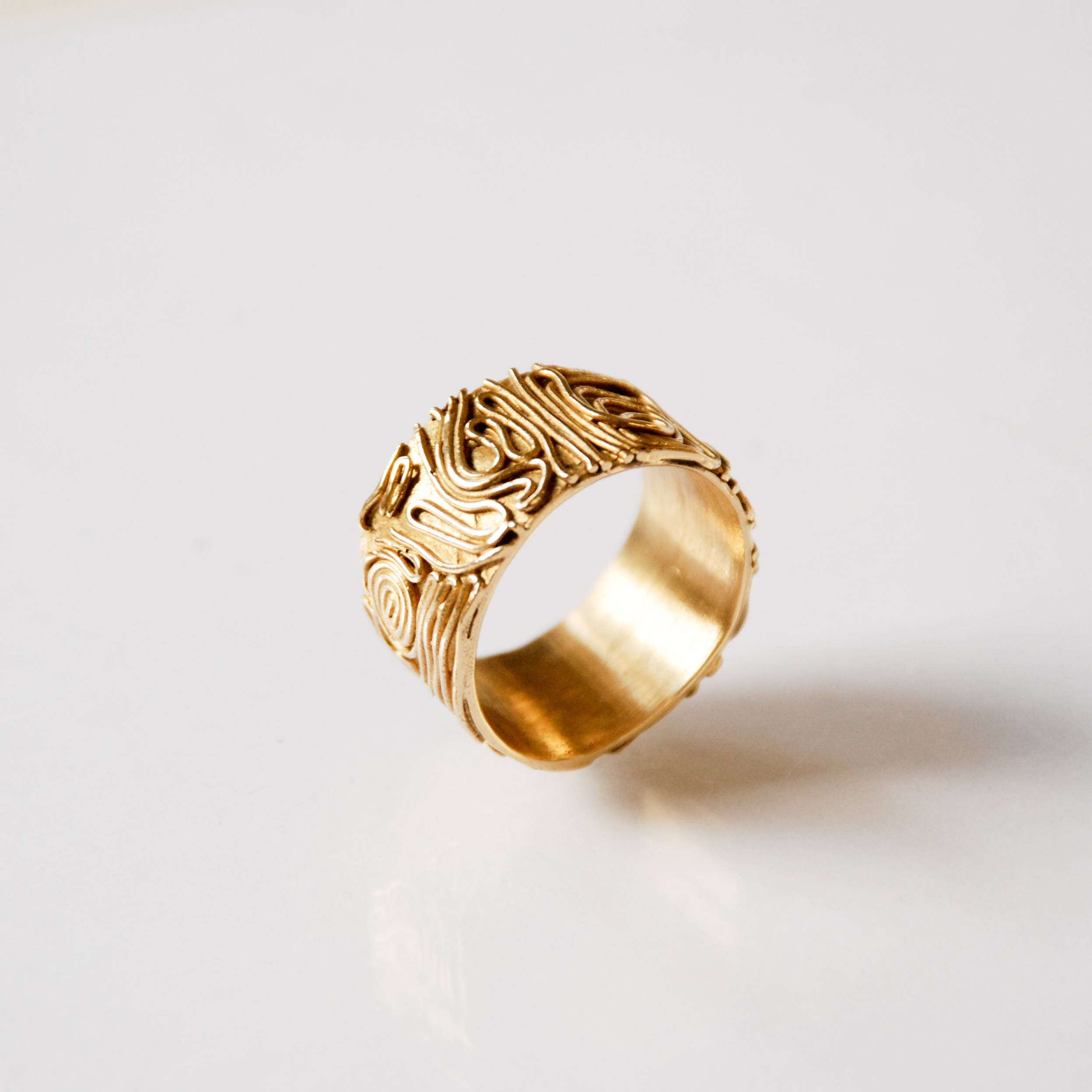 Filigree Wedding Band, Unique Wedding Band, 14k Gold Wedding Ring for ...