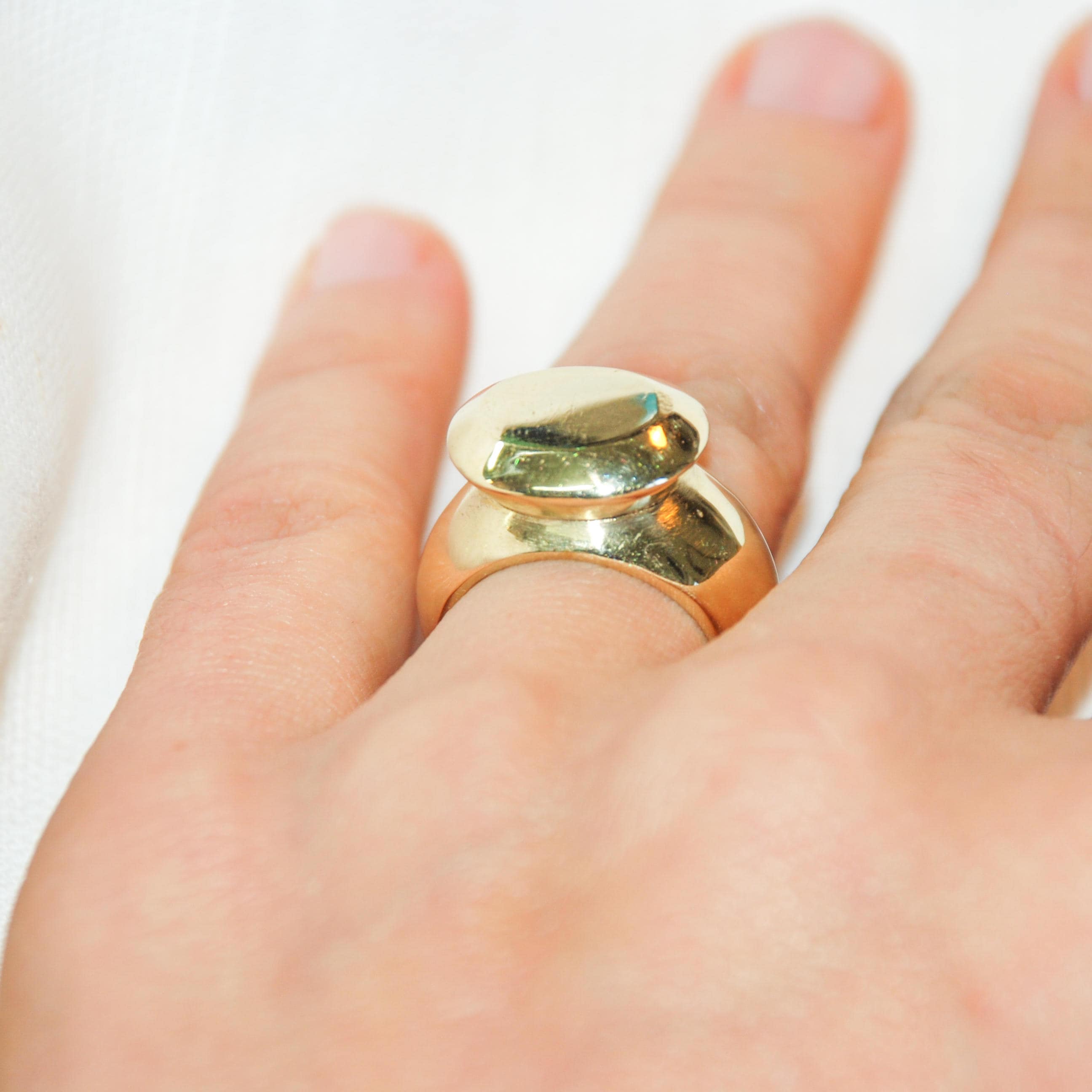 Gold Signet Ring, Chunky Gold Ring, Gold Oval Ring, Statement Rings for ...