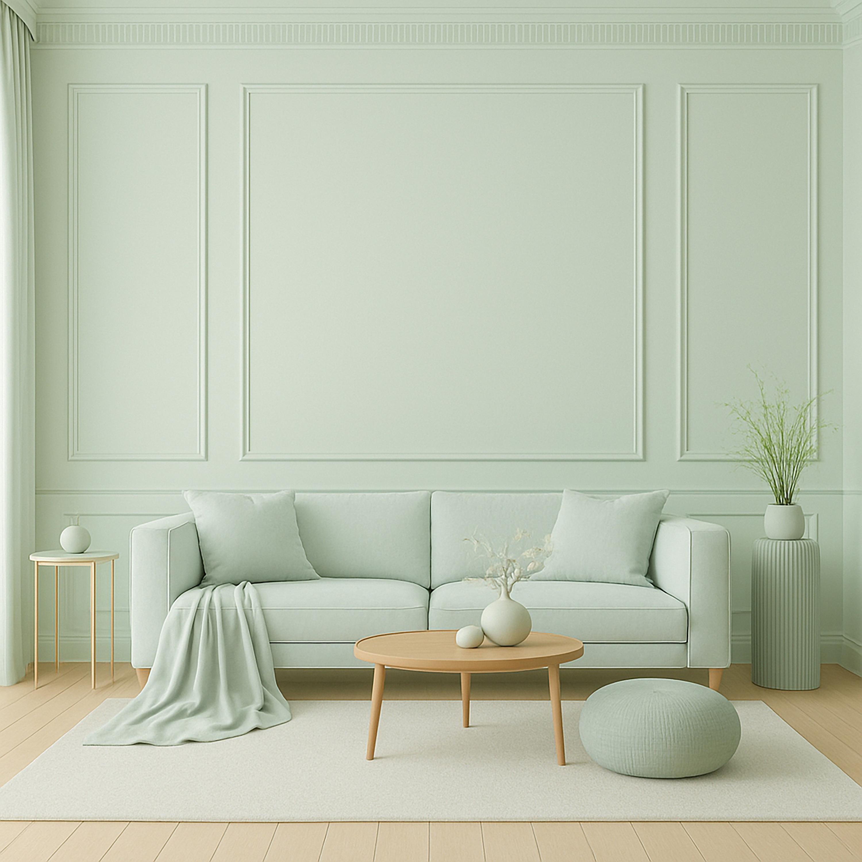 Modern Paneled Living Room Mockup for Extra Large Wall Art, High End ...