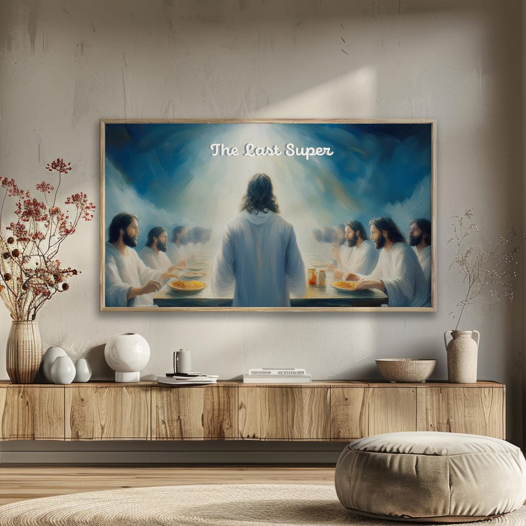 The Last Supper Frame TV Art: Christian Bible Verse Decor (digital ...