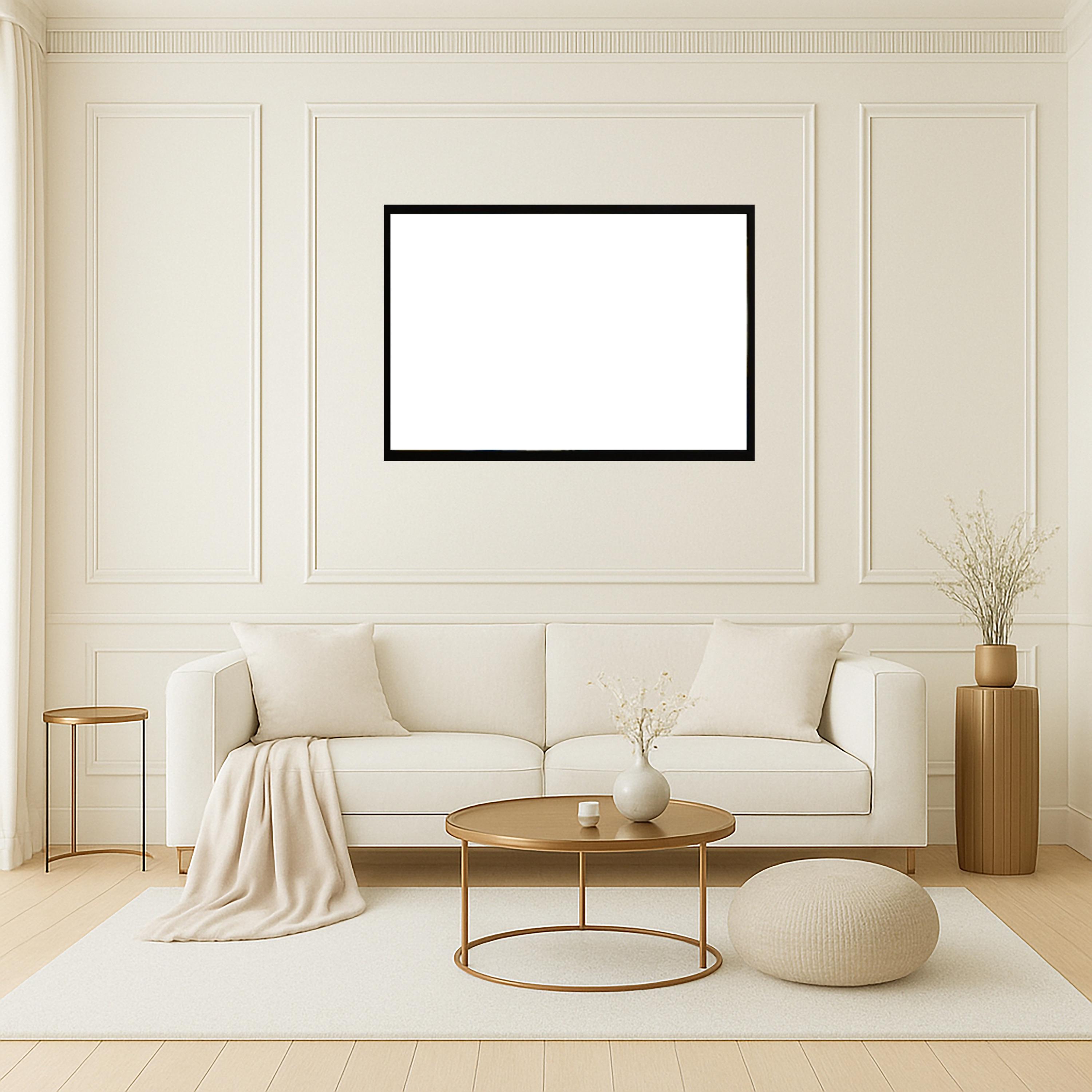 Modern Paneled Living Room Mockup for Extra Large Wall Art, High End ...