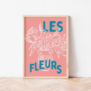 Les Fleurs Print, Hand Drawn Flowers, Floral Art, French Art Prints ...