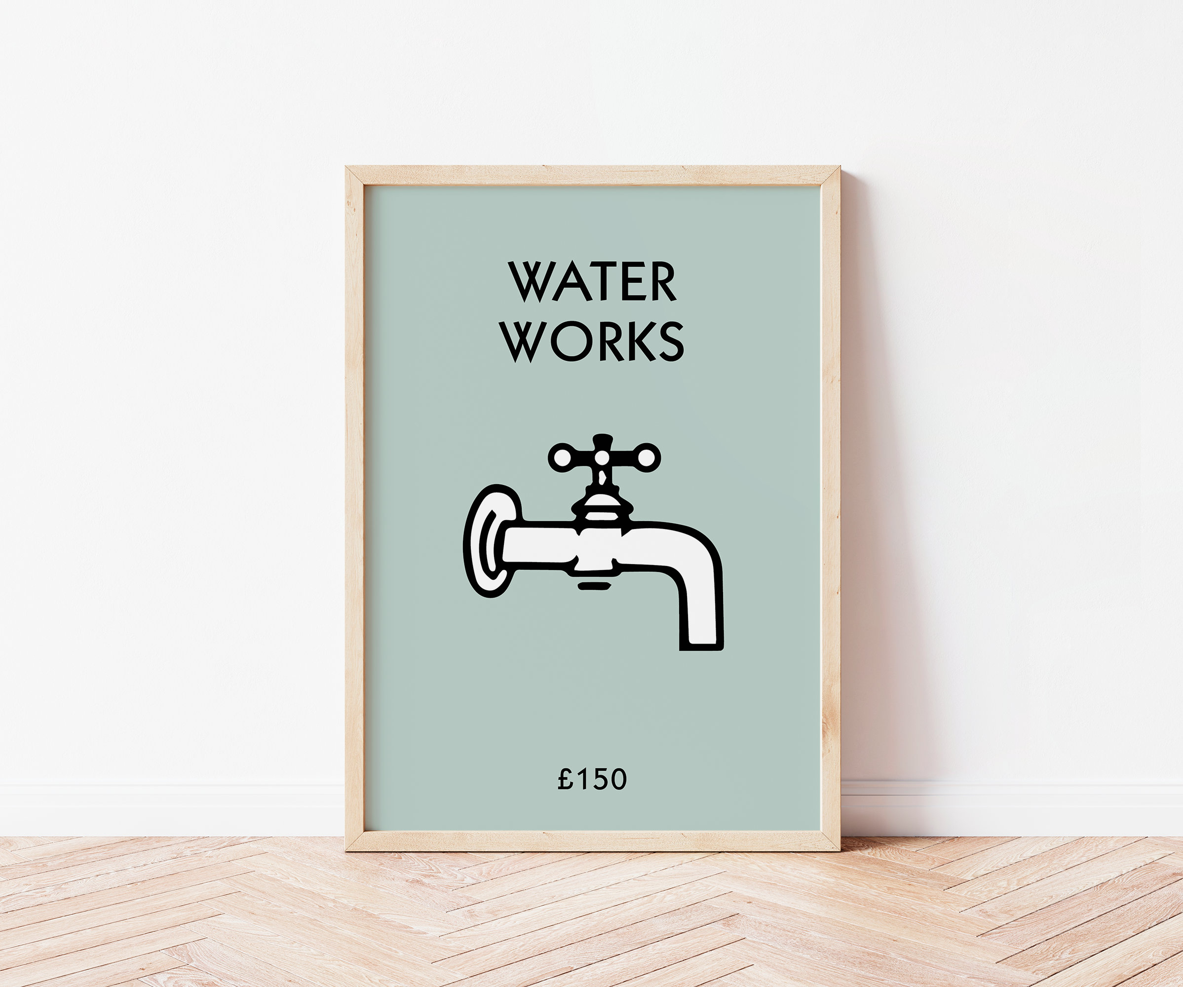 Monopoly Water Works Bathroom Print, New Home Decor, Wall Art, Gallery ...