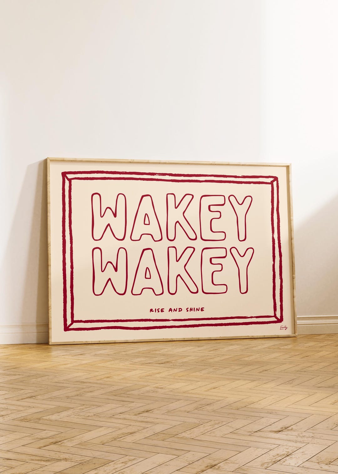 Wakey Wakey Rise & Shine Bedroom Print, Wall Art, Funny Bedroom Art Poster, Funky Home Decor ...