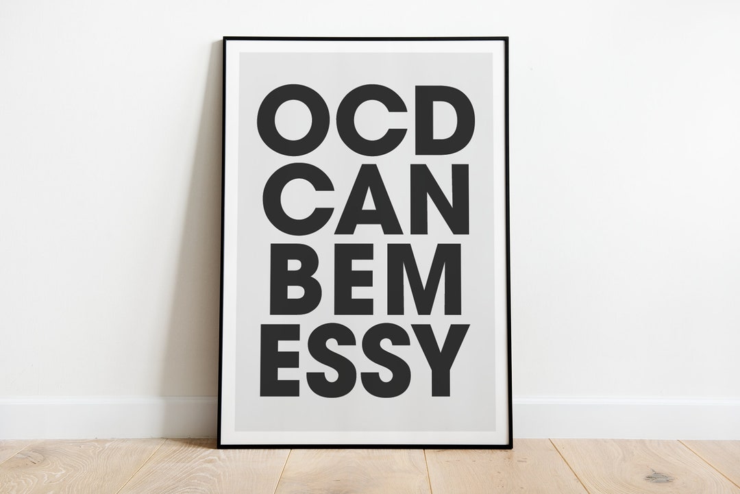 OCD Print, Art Text Print, Wall Art, Typography Poster, Gallery Wall ...