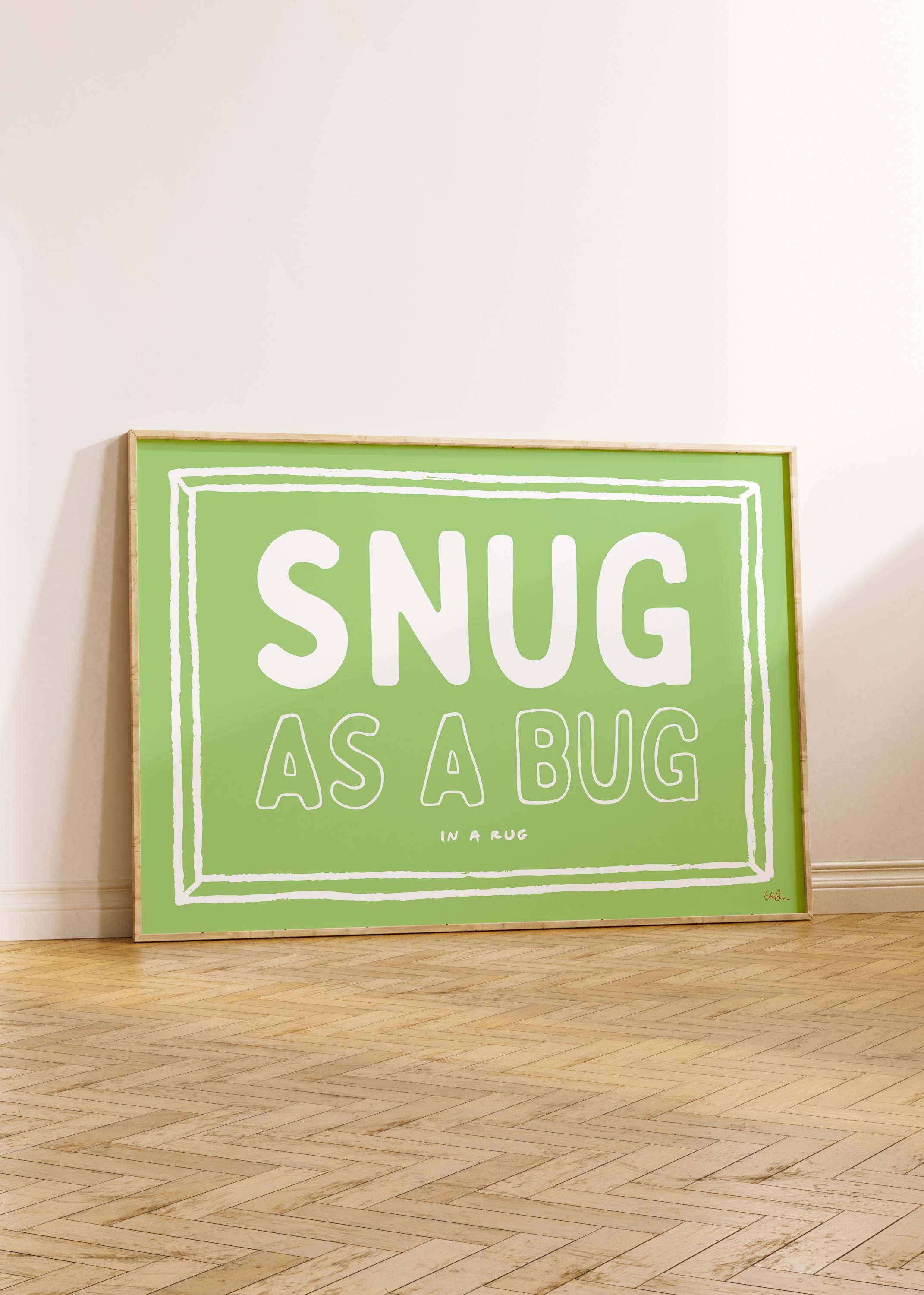 Snug as A Bug Bedroom Print, Wall Art, Funny Bedroom Art Poster, Funky ...