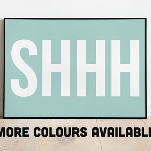 Home Decor Quirky Shhh Print, Art Typography Print, Graphic Poster ...