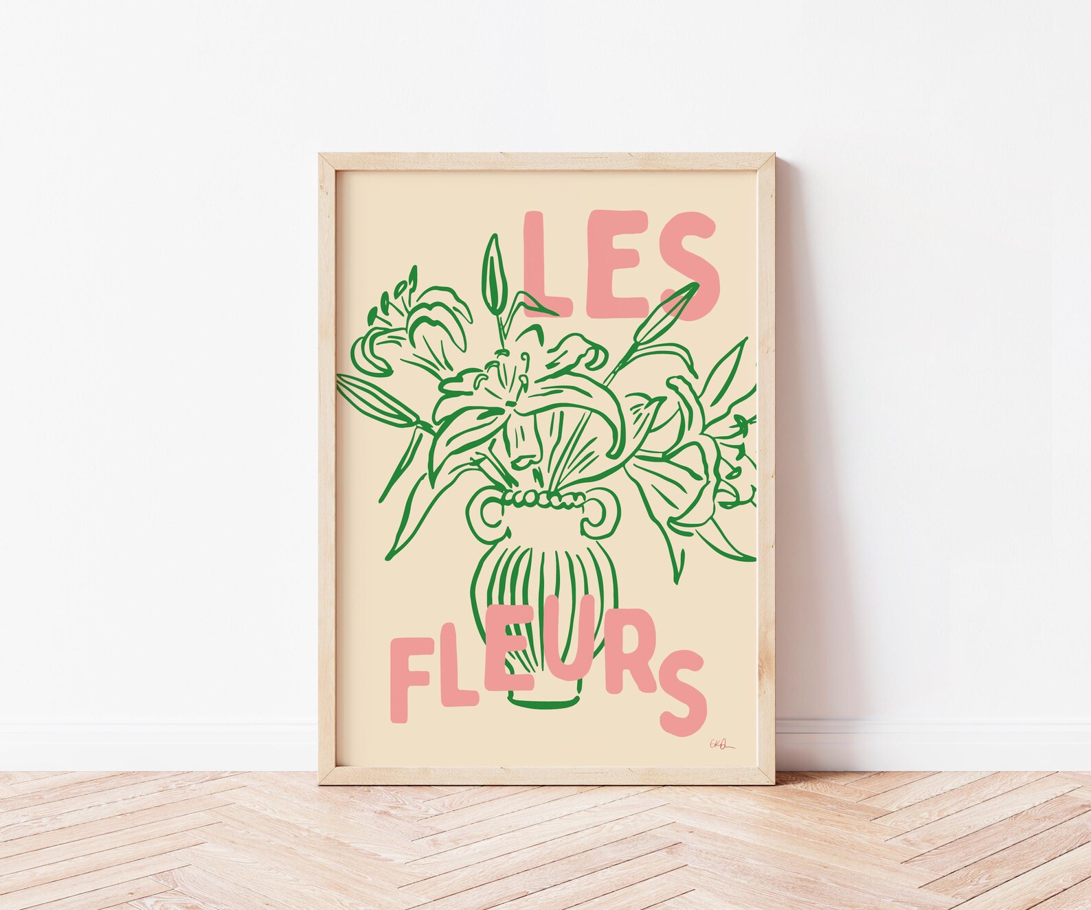 Les Fleurs Print, Hand Drawn Flowers, Floral Art, French Art Prints ...