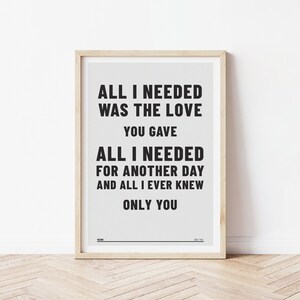 Only You Lyrics Print, Yazoo Alison Moyet, 80s Music Gig Poster, Wall ...