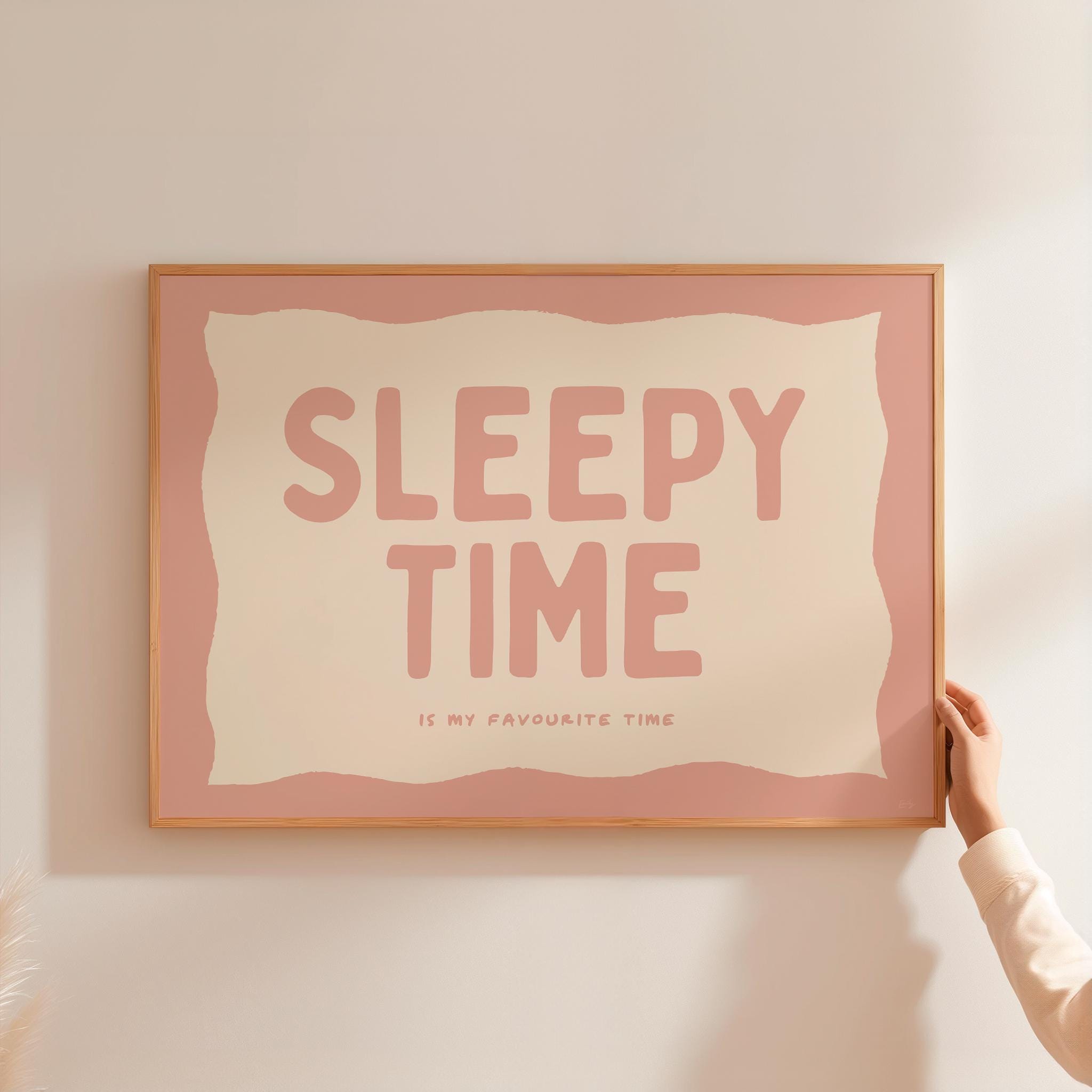 Above Bed Bedroom Art Print, Horizontal Sleepy Wall Art, Funny Bedroom ...
