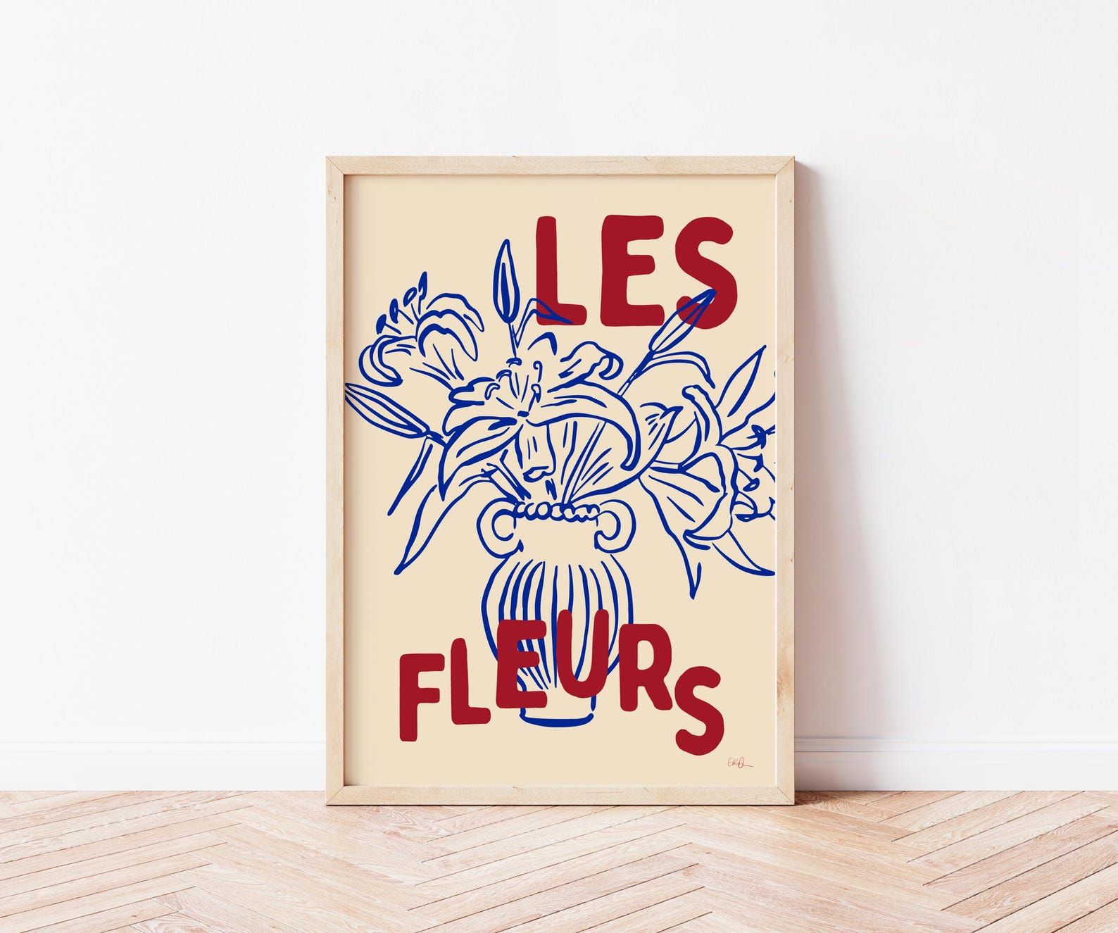 Les Fleurs Print, Hand Drawn Flowers, Floral Art, French Art Prints ...