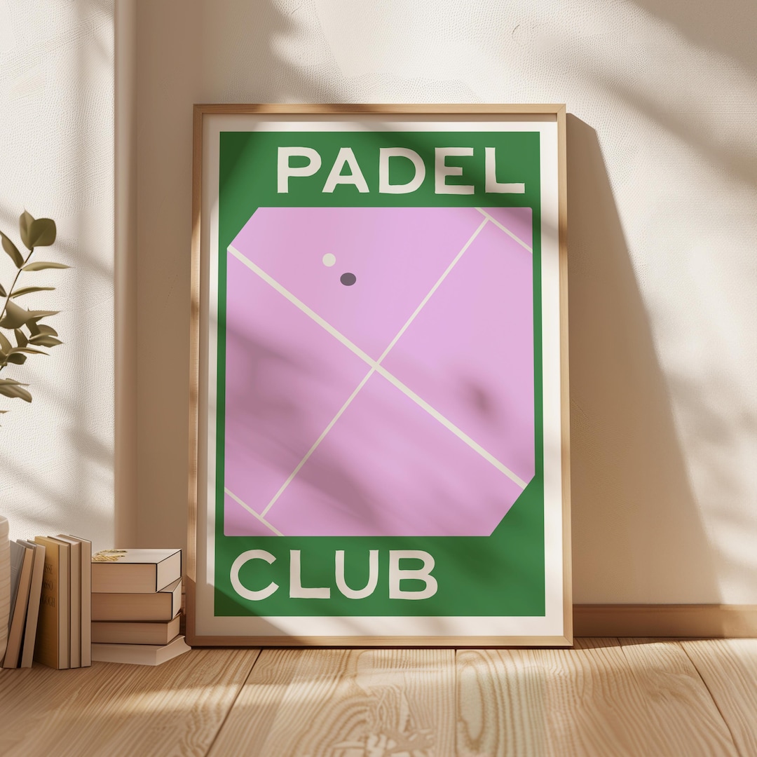 Padel Club Wall Art Print, Padel Gift, Minimalist Sport Poster, Funky ...