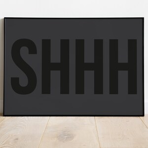 Home Decor Quirky Shhh Print, Art Typography Print, Graphic Poster ...
