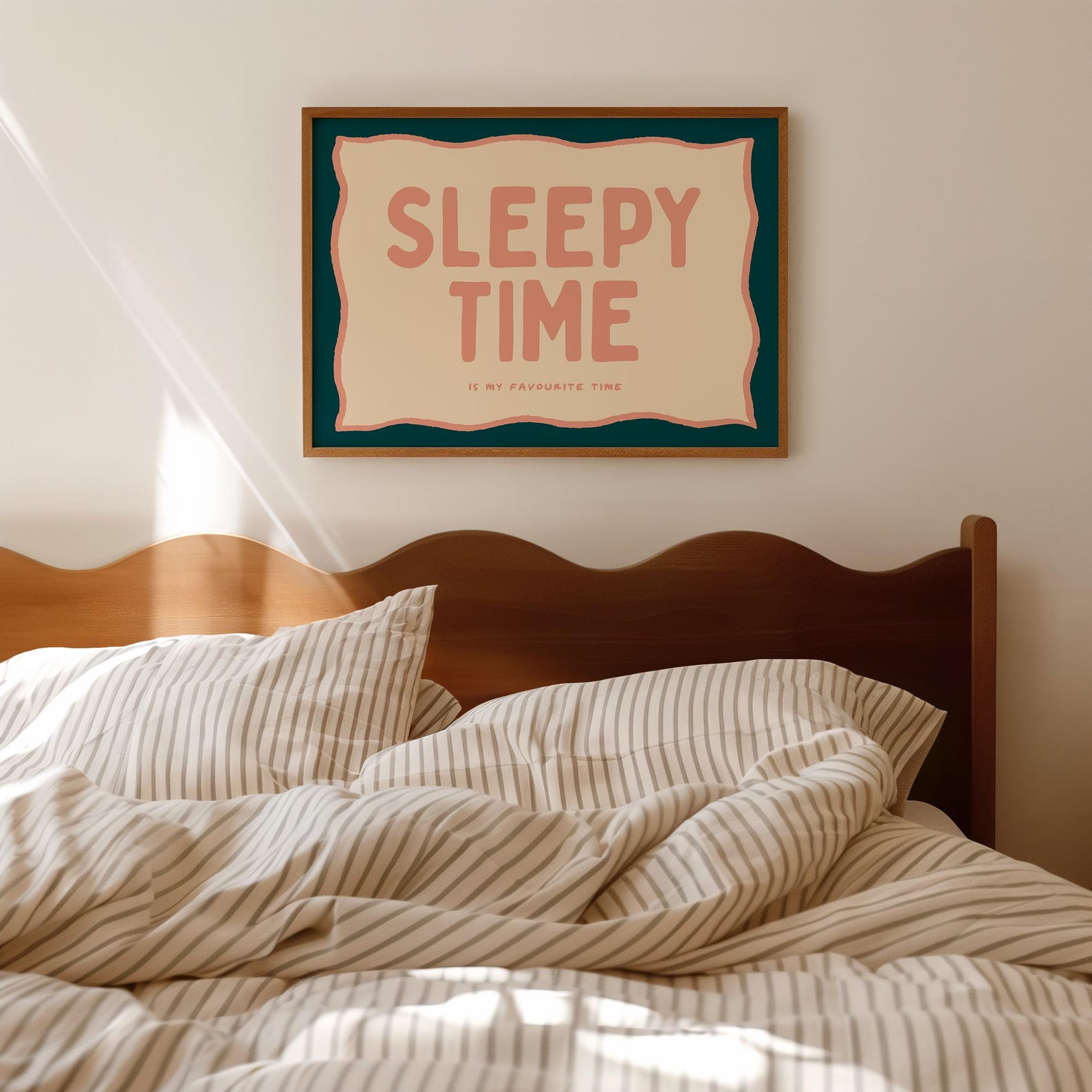 Above Bed Bedroom Art Print, Horizontal Sleepy Wall Art, Funny Bedroom ...