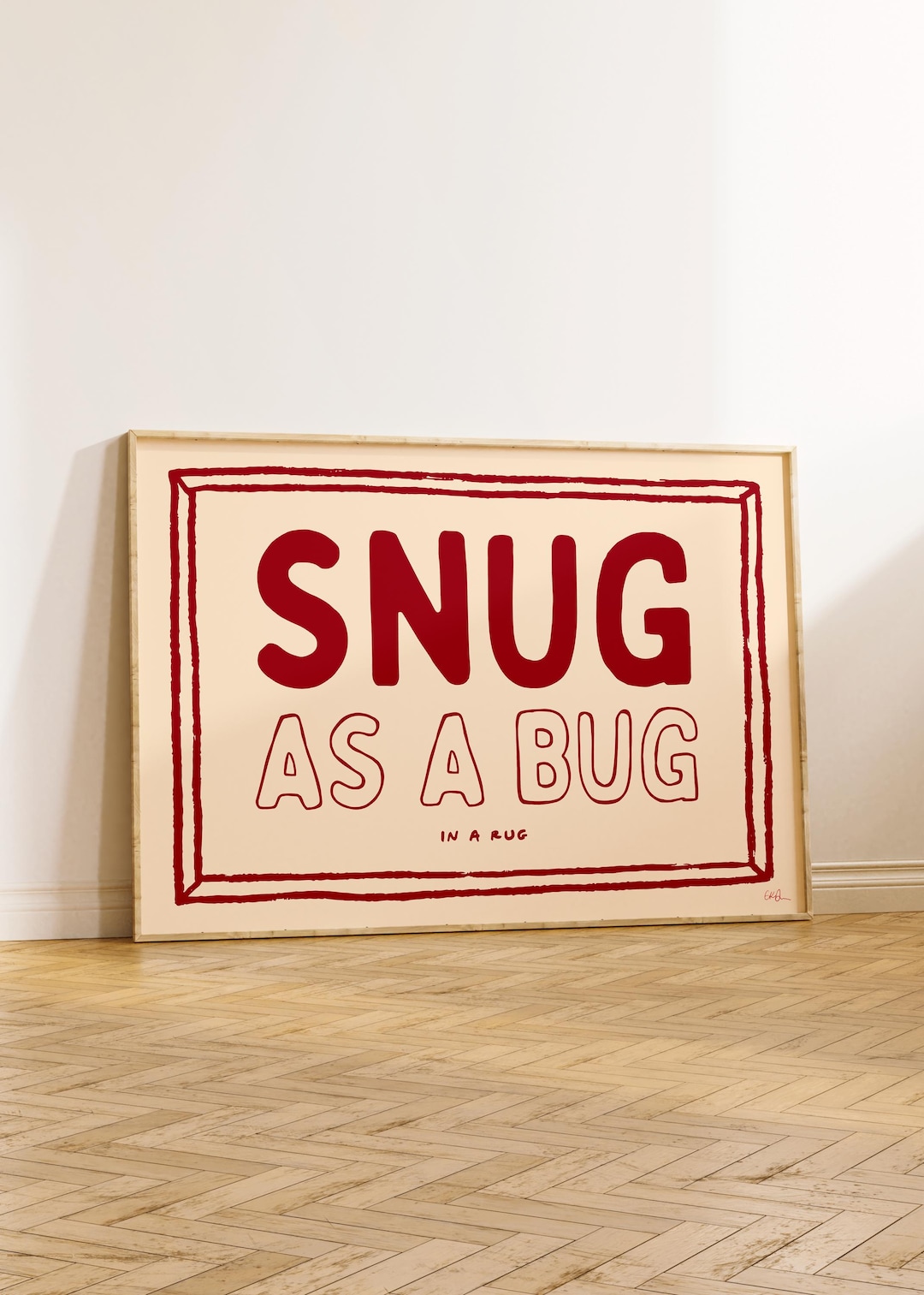 Snug as A Bug Bedroom Print, Wall Art, Funny Bedroom Art Poster, Funky ...