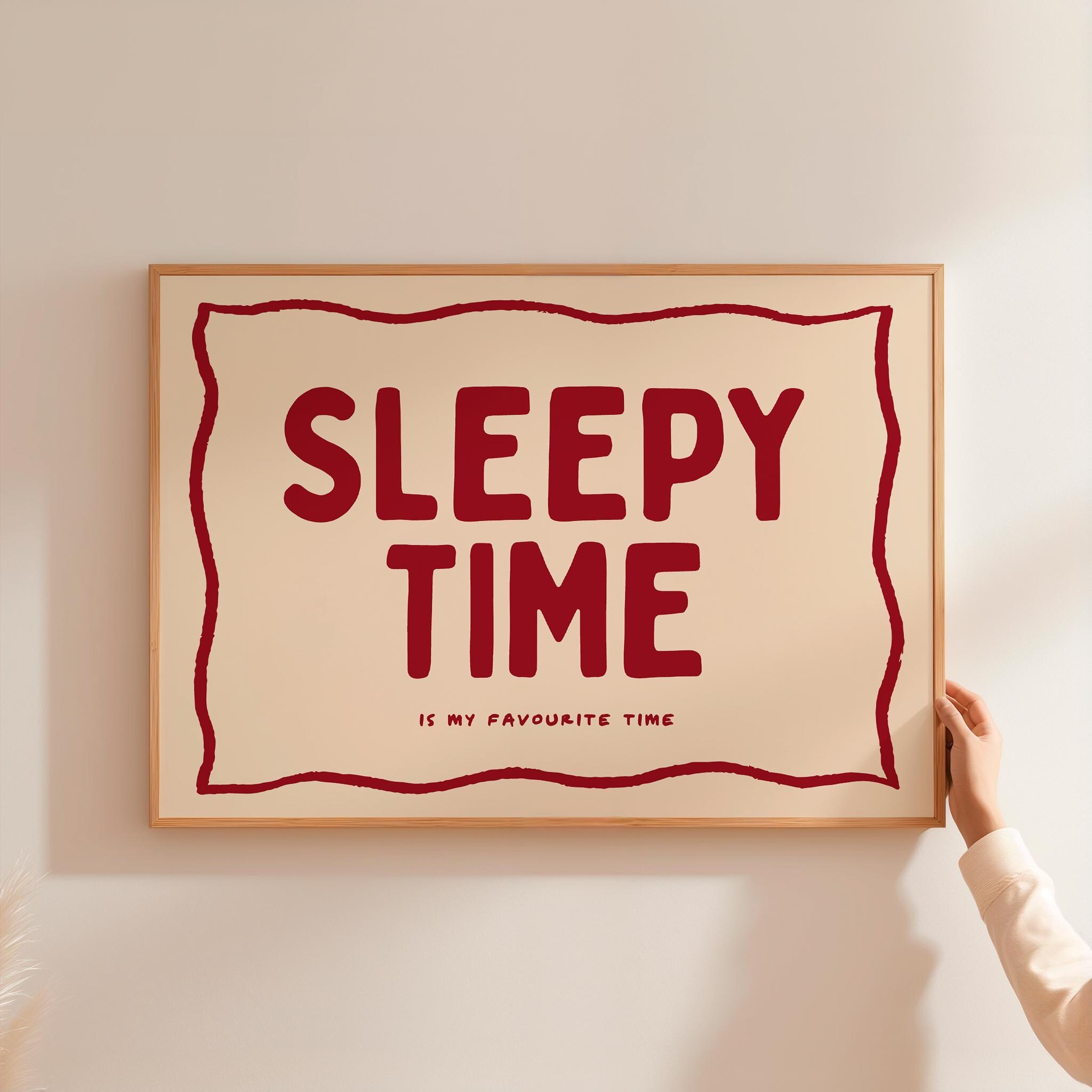 Above Bed Bedroom Art Print, Horizontal Sleepy Wall Art, Funny Bedroom ...