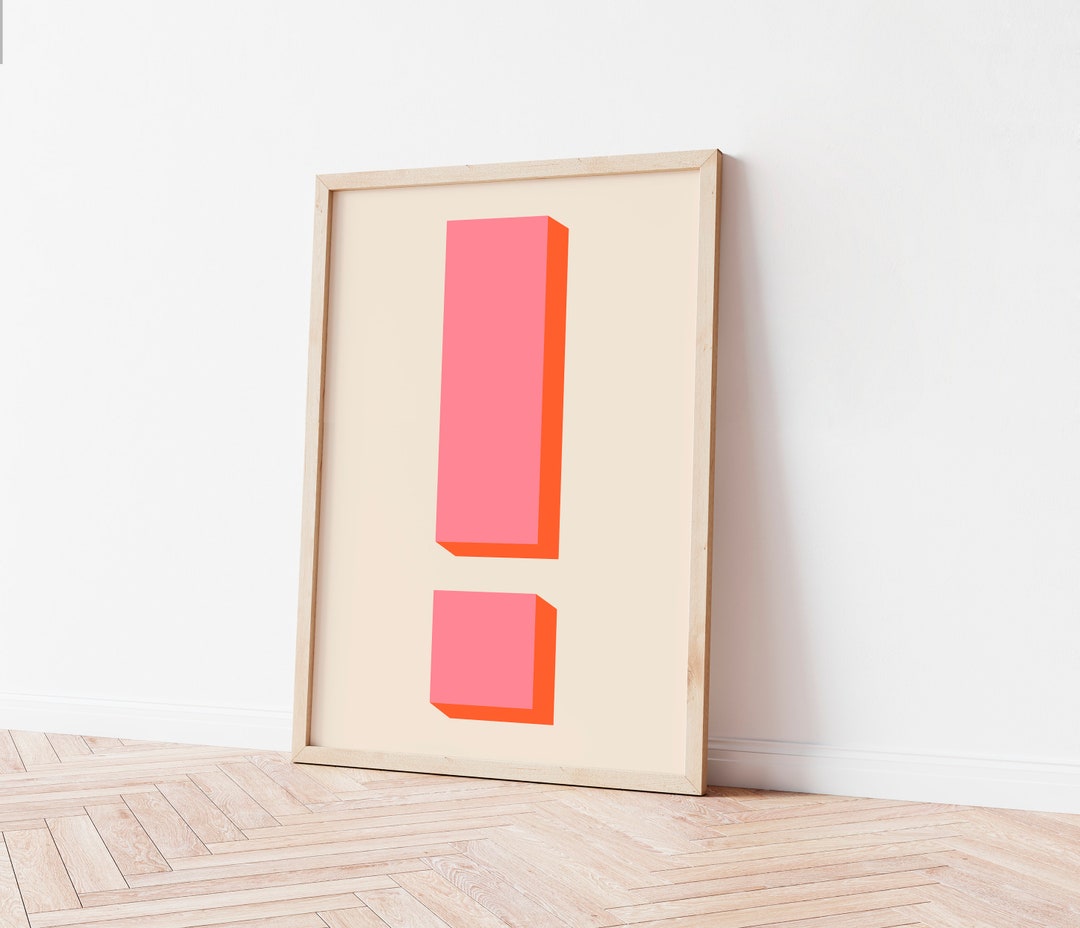 Exclamation Mark Quirky ! Print, Art Typography Print, Graphic Poster ...