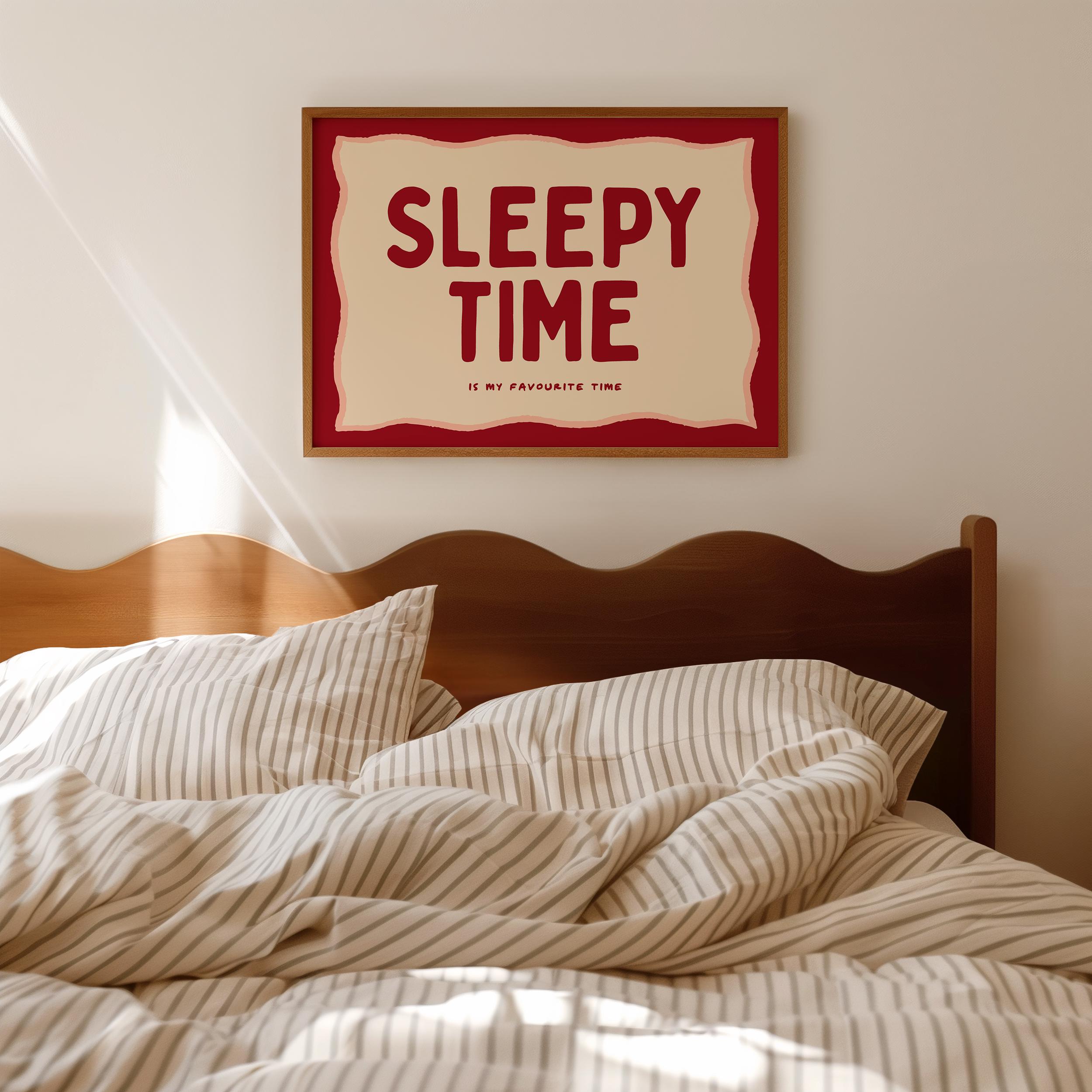 Above Bed Bedroom Art Print, Horizontal Sleepy Wall Art, Funny Bedroom ...
