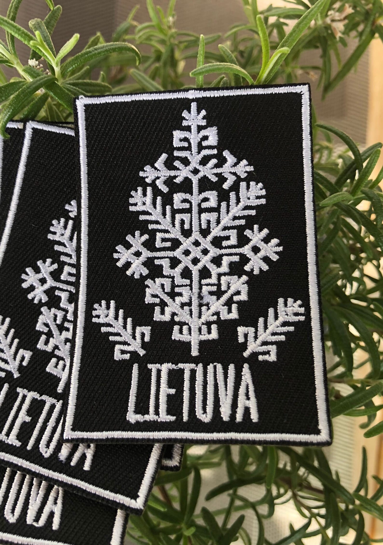 Lithuanian Ethnic Minimalist Style Patch With Ornaments and Lietuva ...